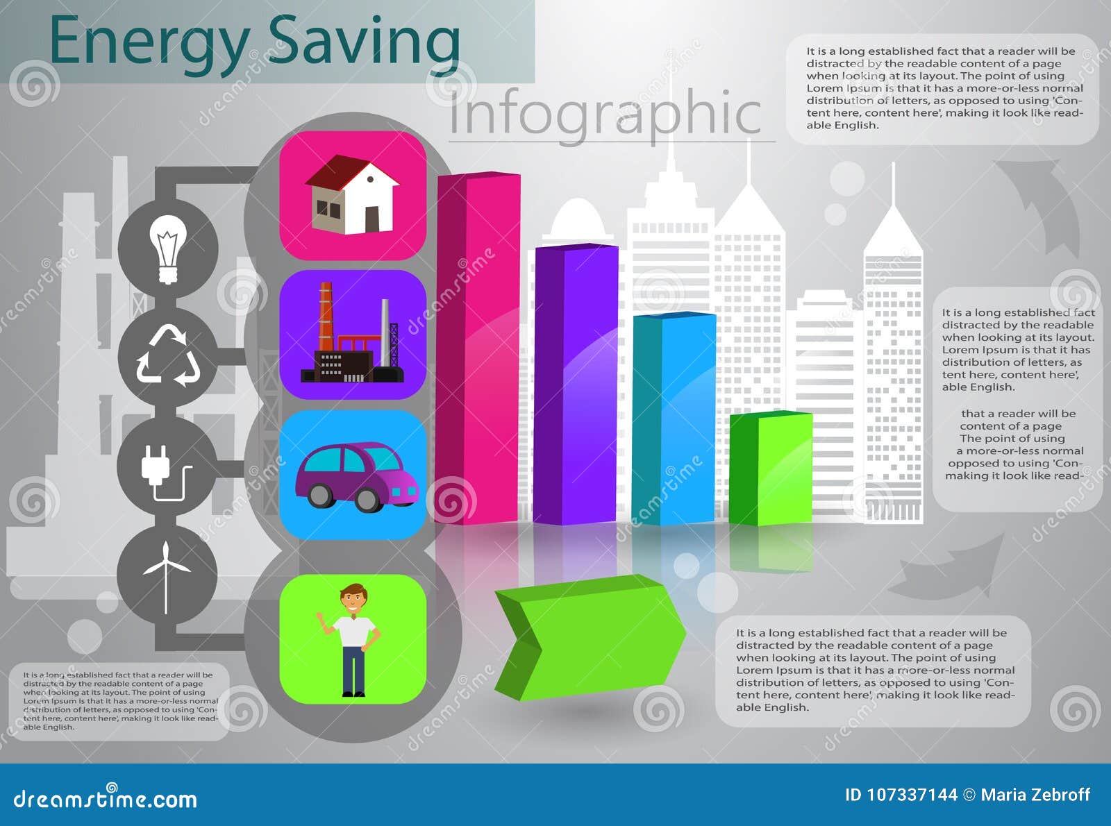 Smart Energy Use Infographic Concept Stock Vector - Illustration of ...