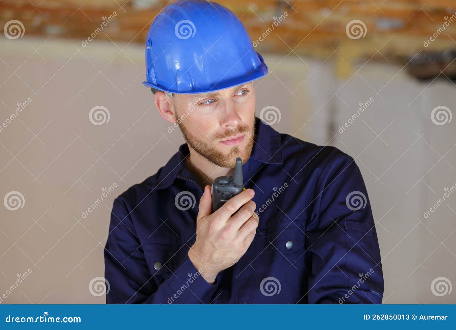 Smart Engineer Using Walkie Talkie Stock Image - Image of factory ...