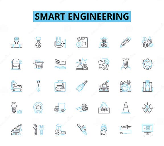 Smart Engineering Linear Icons Set. Optimization, Innovation ...