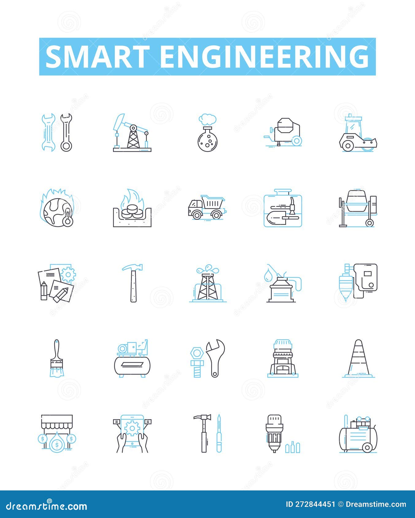 Smart Engineering Vector Line Icons Set. Engineer, Smart, Engineering ...