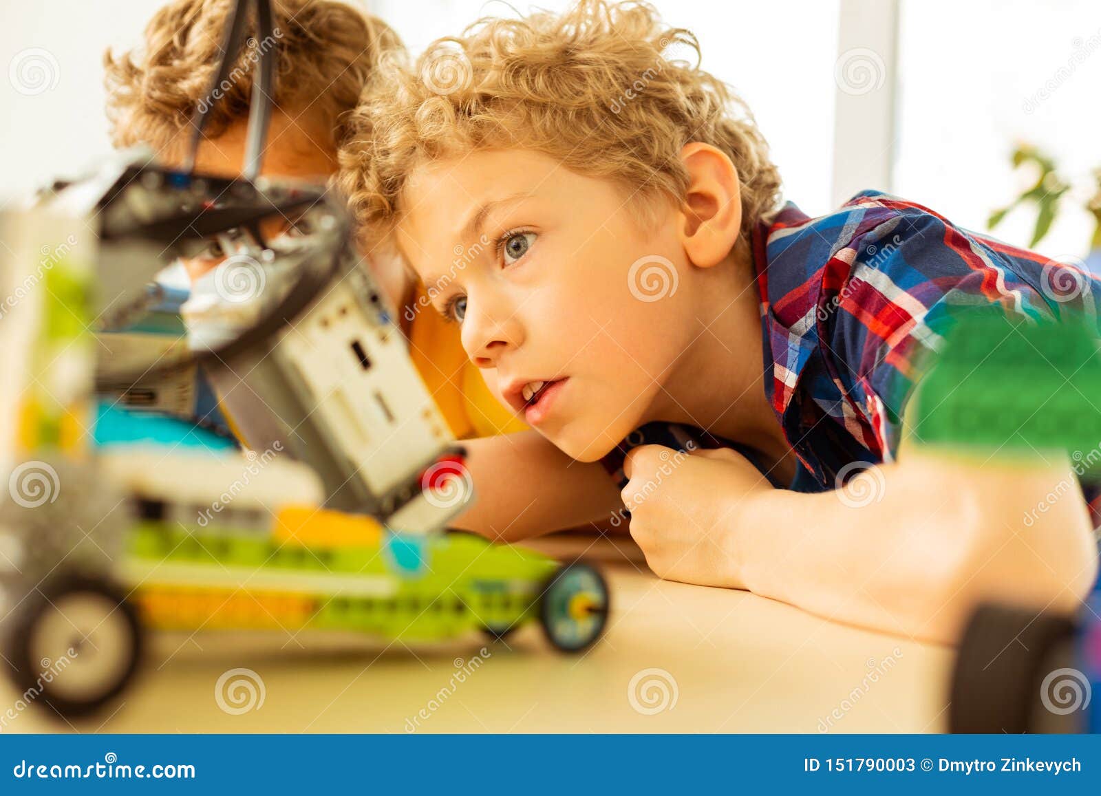 Smart Excited Boy Being Curious about Robotics Stock Image - Image of ...