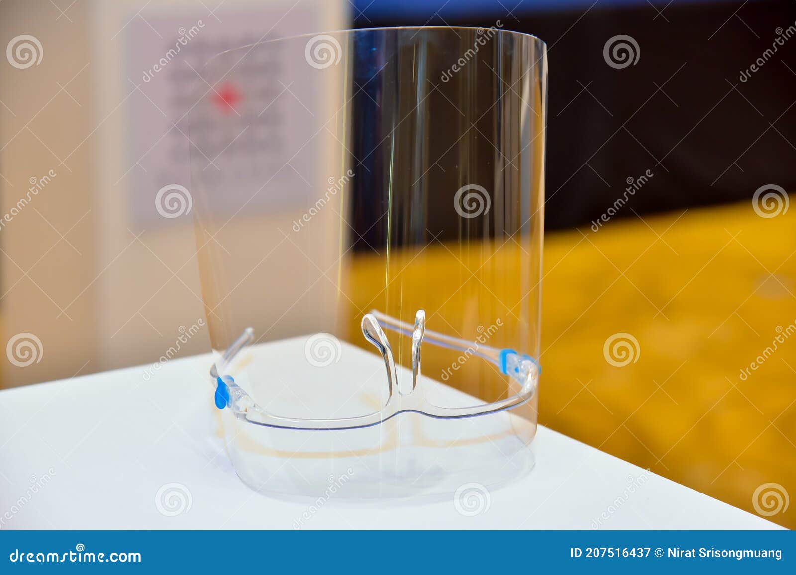Smart Face Shield on table stock image. Image of industrial - 207516437