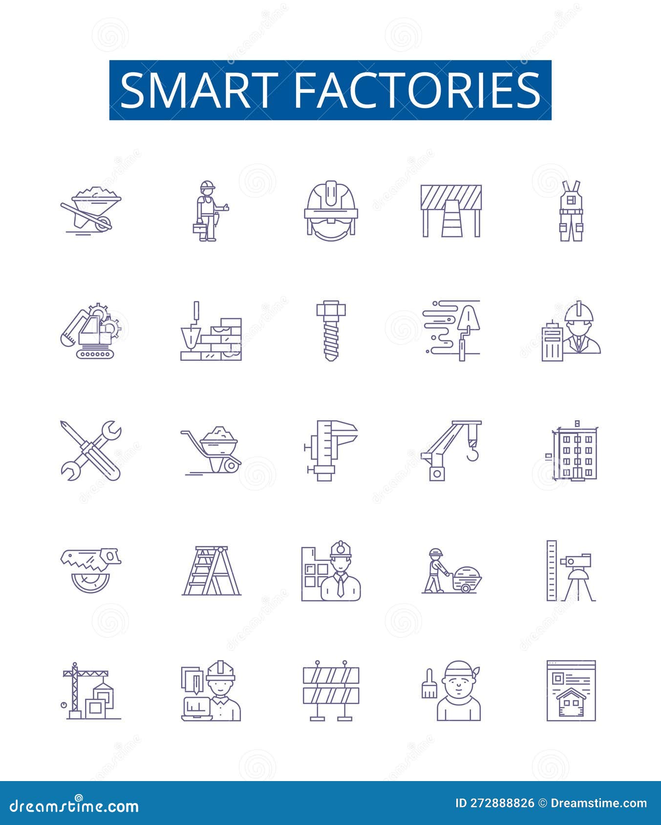 Smart Factories Line Icons Signs Set. Design Collection Of Smart ... Smart Factories Line Icons Signs Set. Design Collection Of Smart ...
