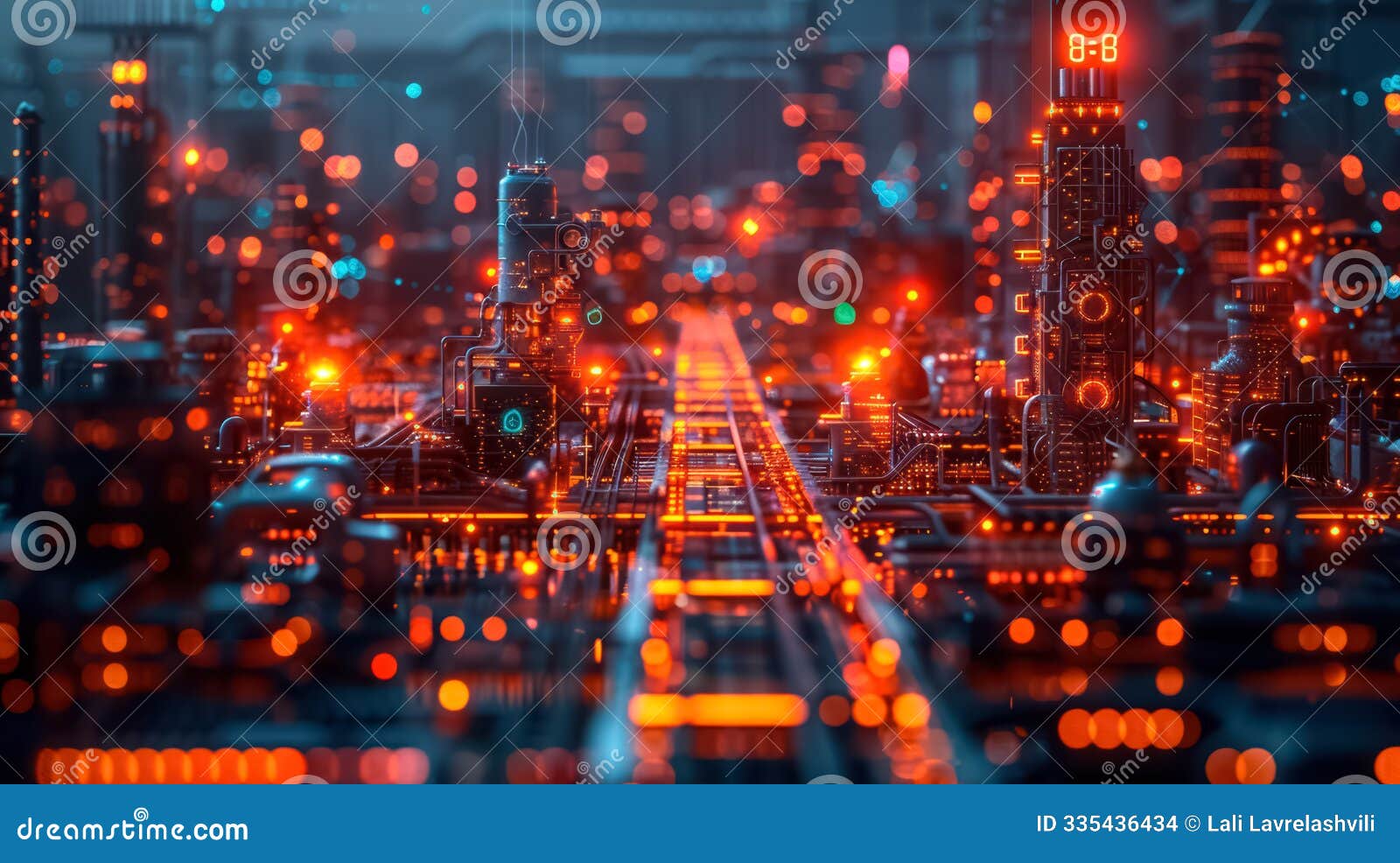 Smart Factory Concept, Abstract Tech Background Stock Illustration ...