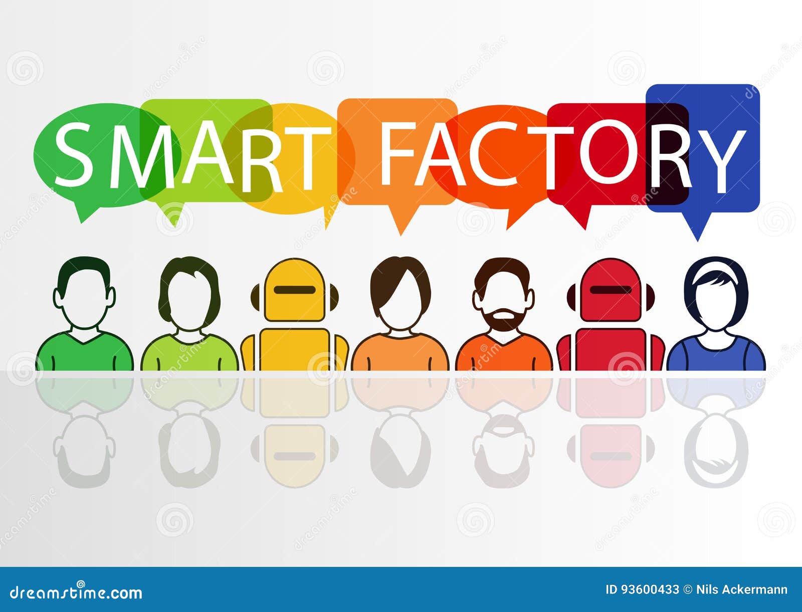 Smart Factory Concept As Illustration Stock Vector - Illustration of ...