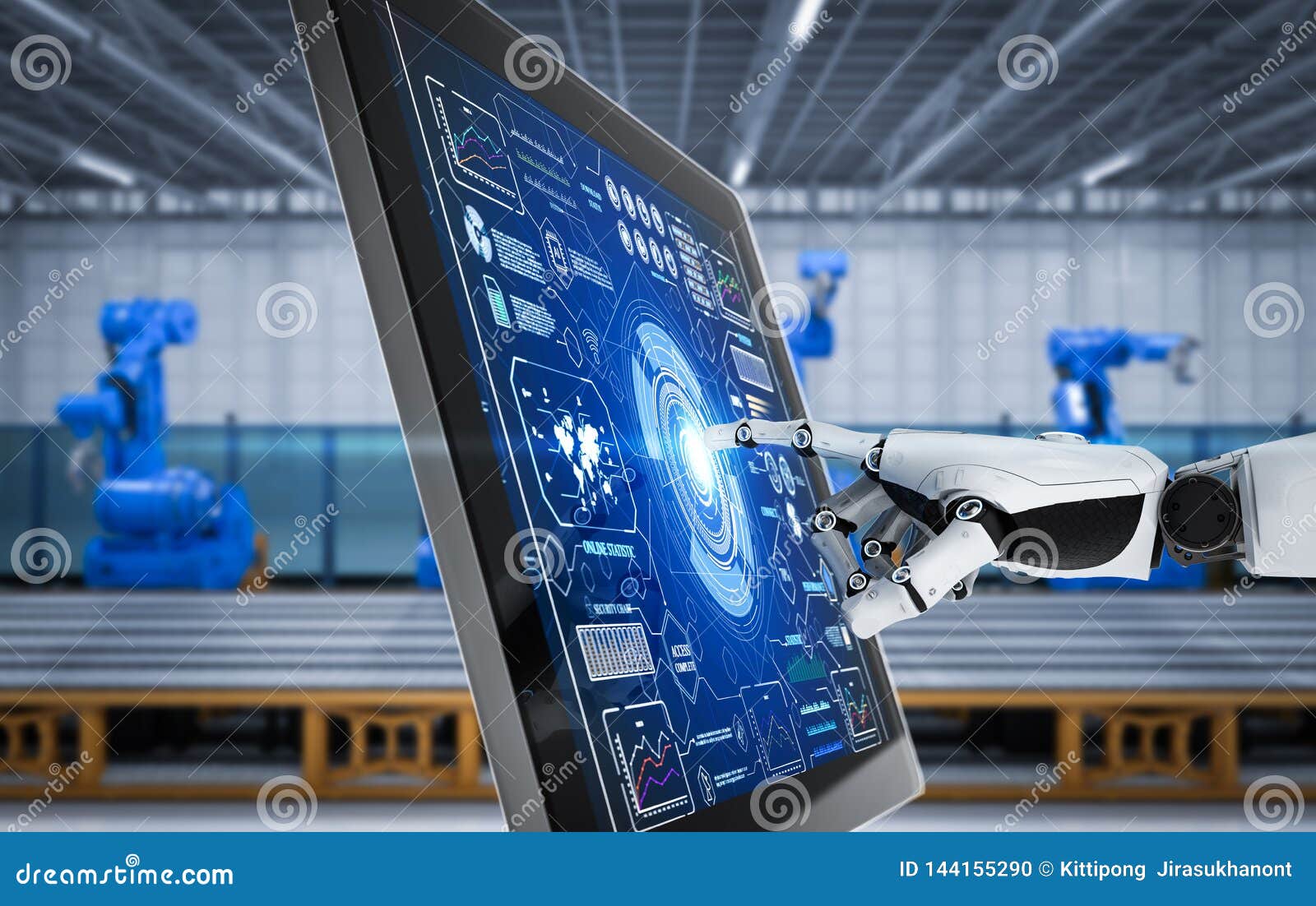 Smart factory concept stock illustration. Illustration of point - 144155290