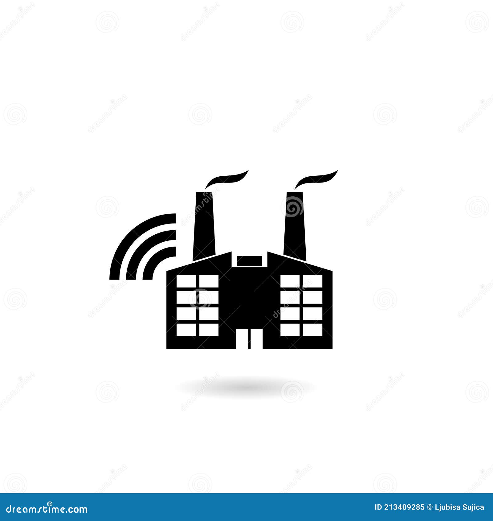 Smart Factory Concept Icon with Shadow Stock Vector - Illustration of ...
