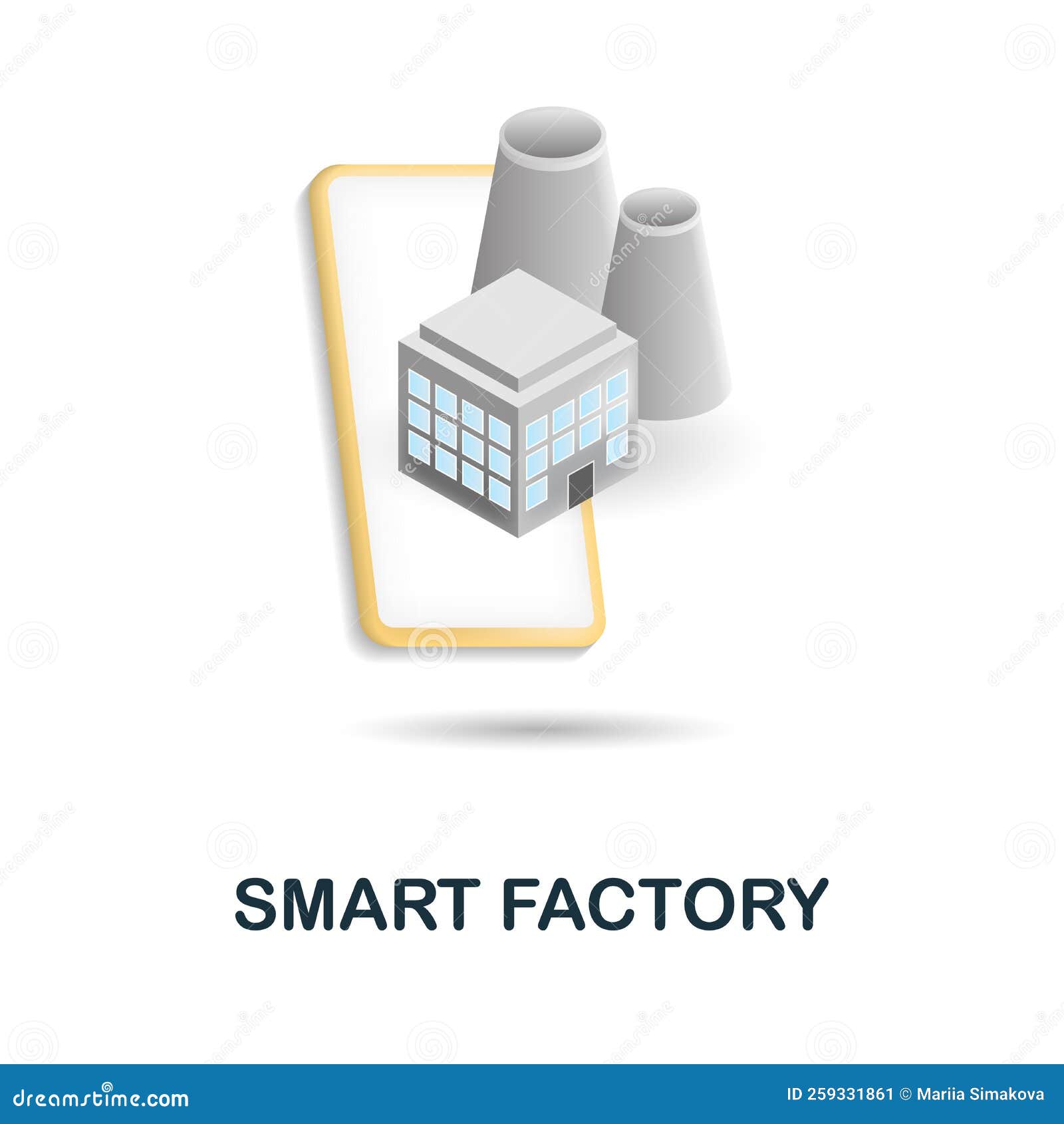 Smart Factory Icon. 3d Illustration from Digitalization Collection ...