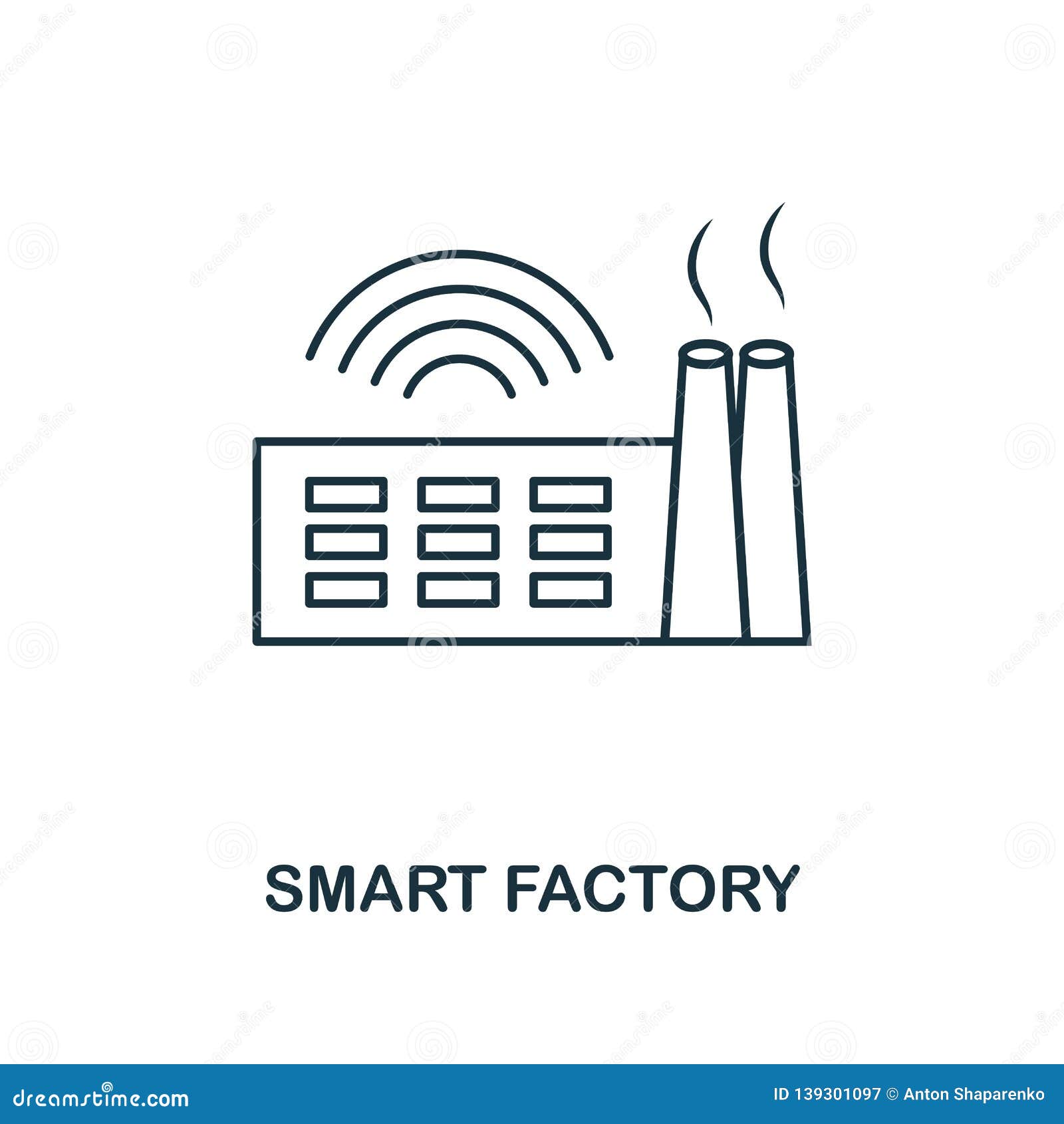 Smart Factory Icon Thin Line Style Industry 4 0 Icons Collection Ui