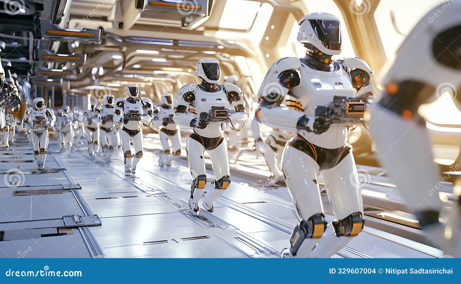 Smart Factory with Robotic Workers, Representing Automated ...