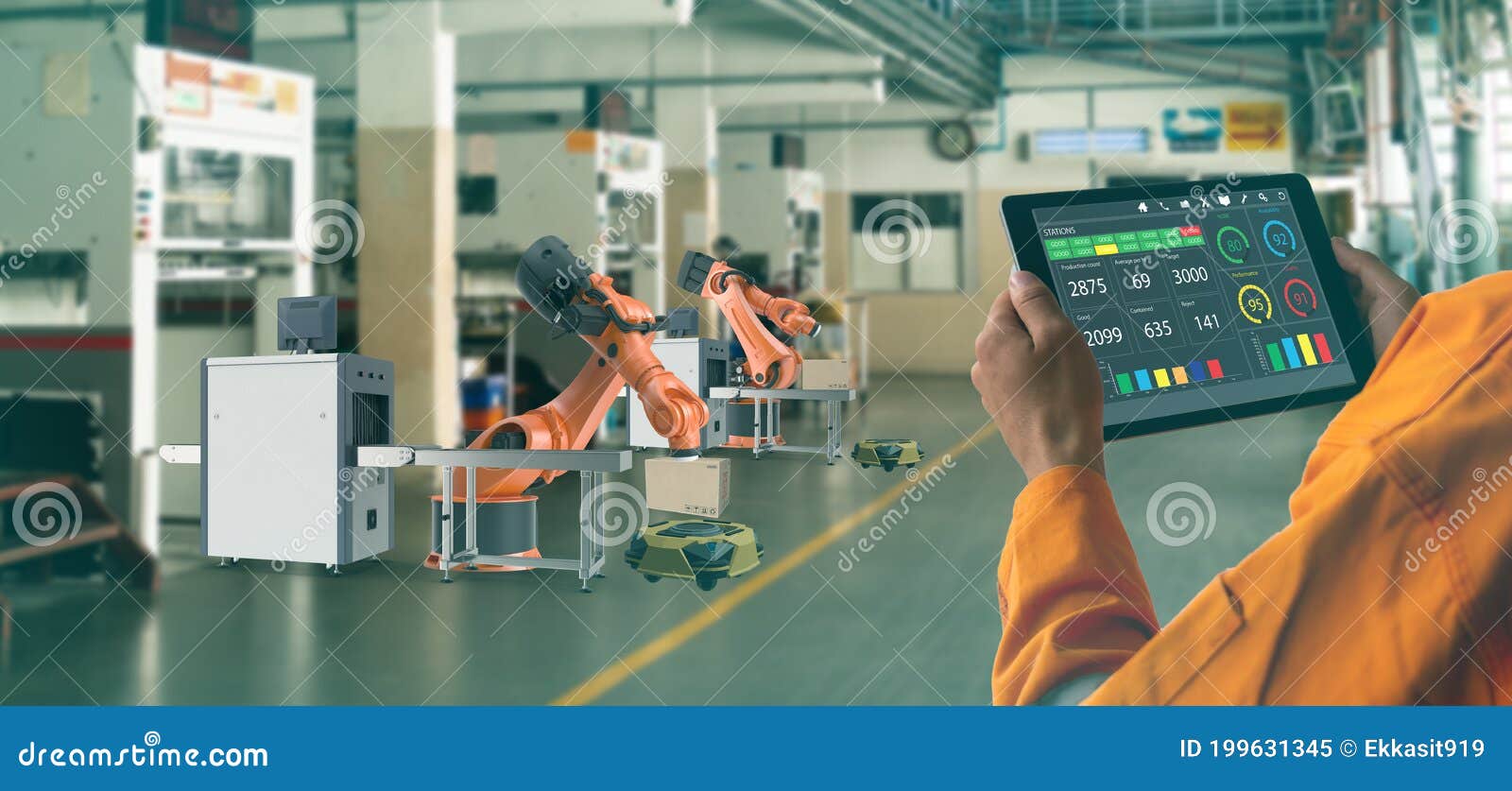 Factory Automation With AGV And Robotic Arm In Transportationto ...