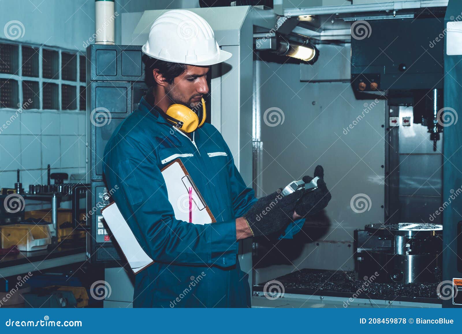 Smart Factory Worker or Engineer Do Machine Job in Manufacturing ...