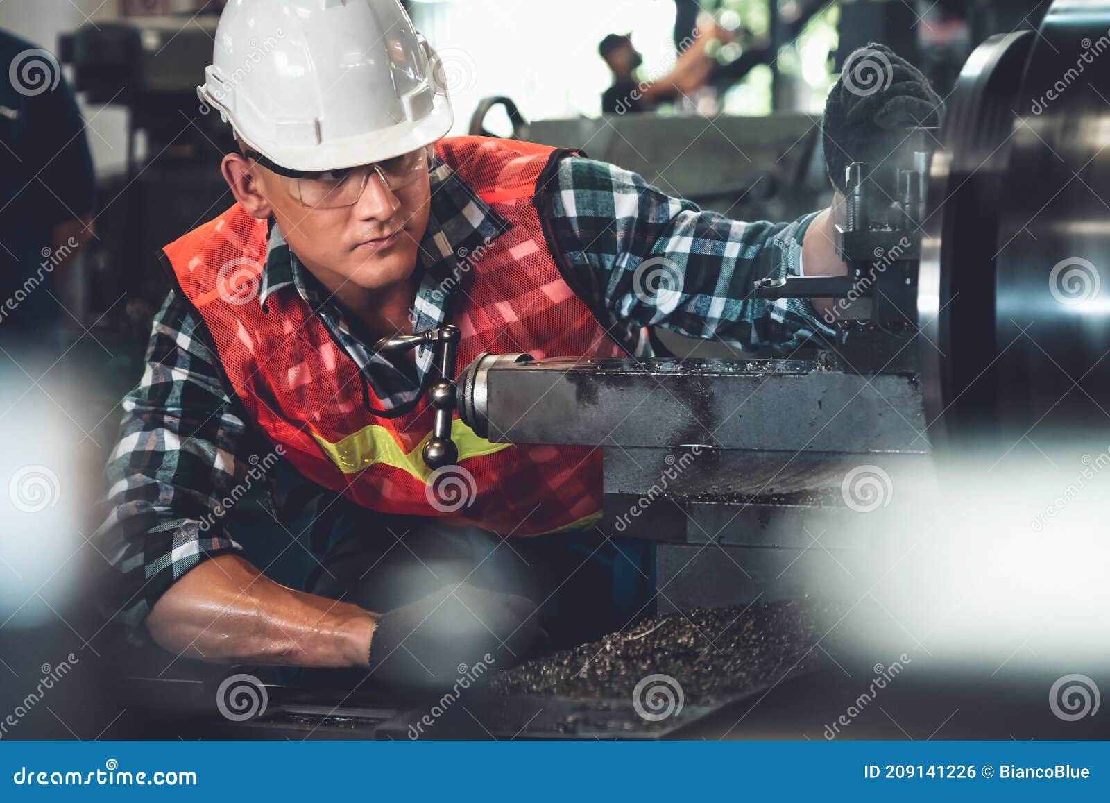 Smart Factory Worker or Engineer Do Machine Job in a Manufacturing ...