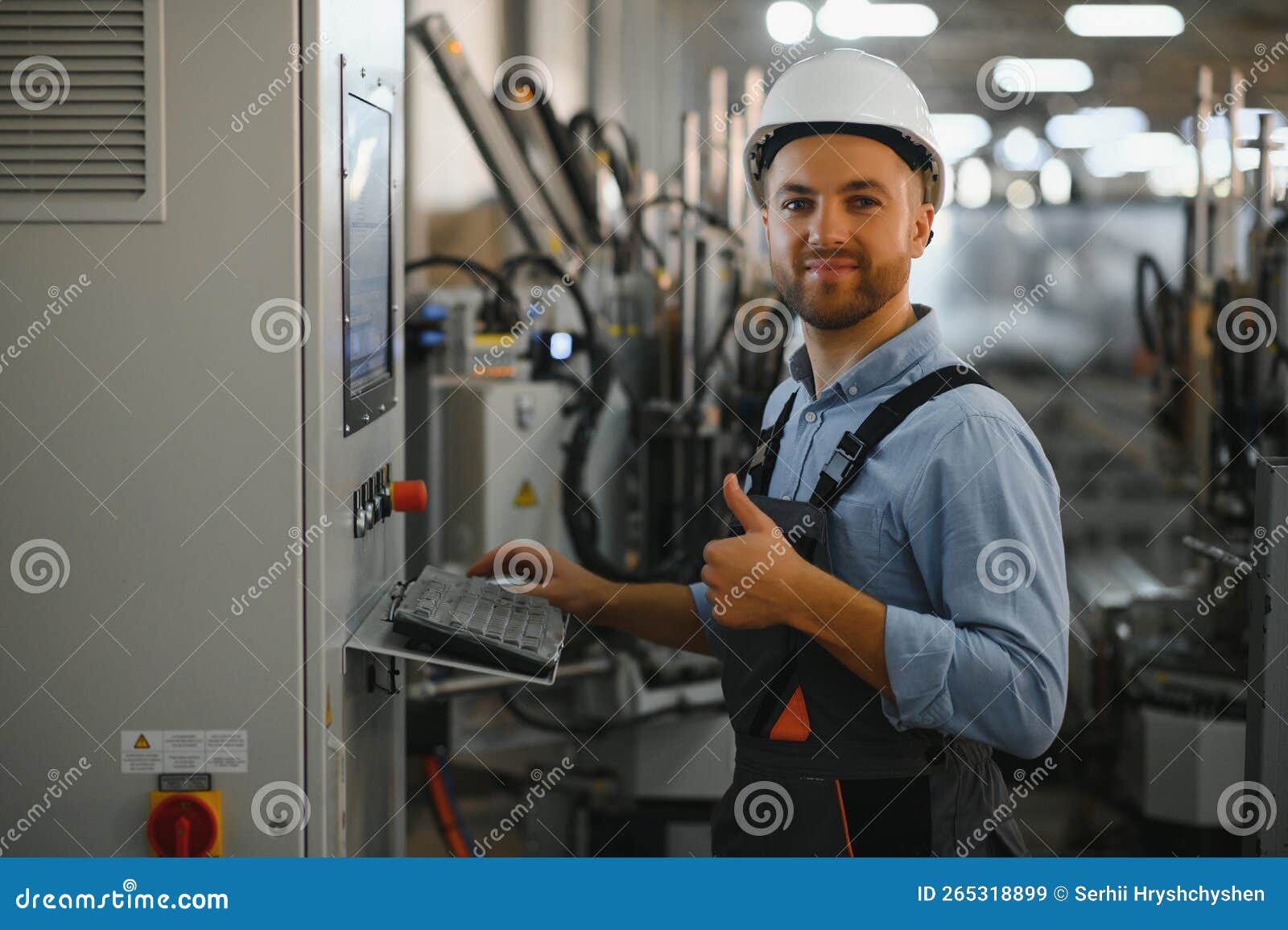 Smart Factory Worker or Engineer Do Machine Job in Manufacturing ...