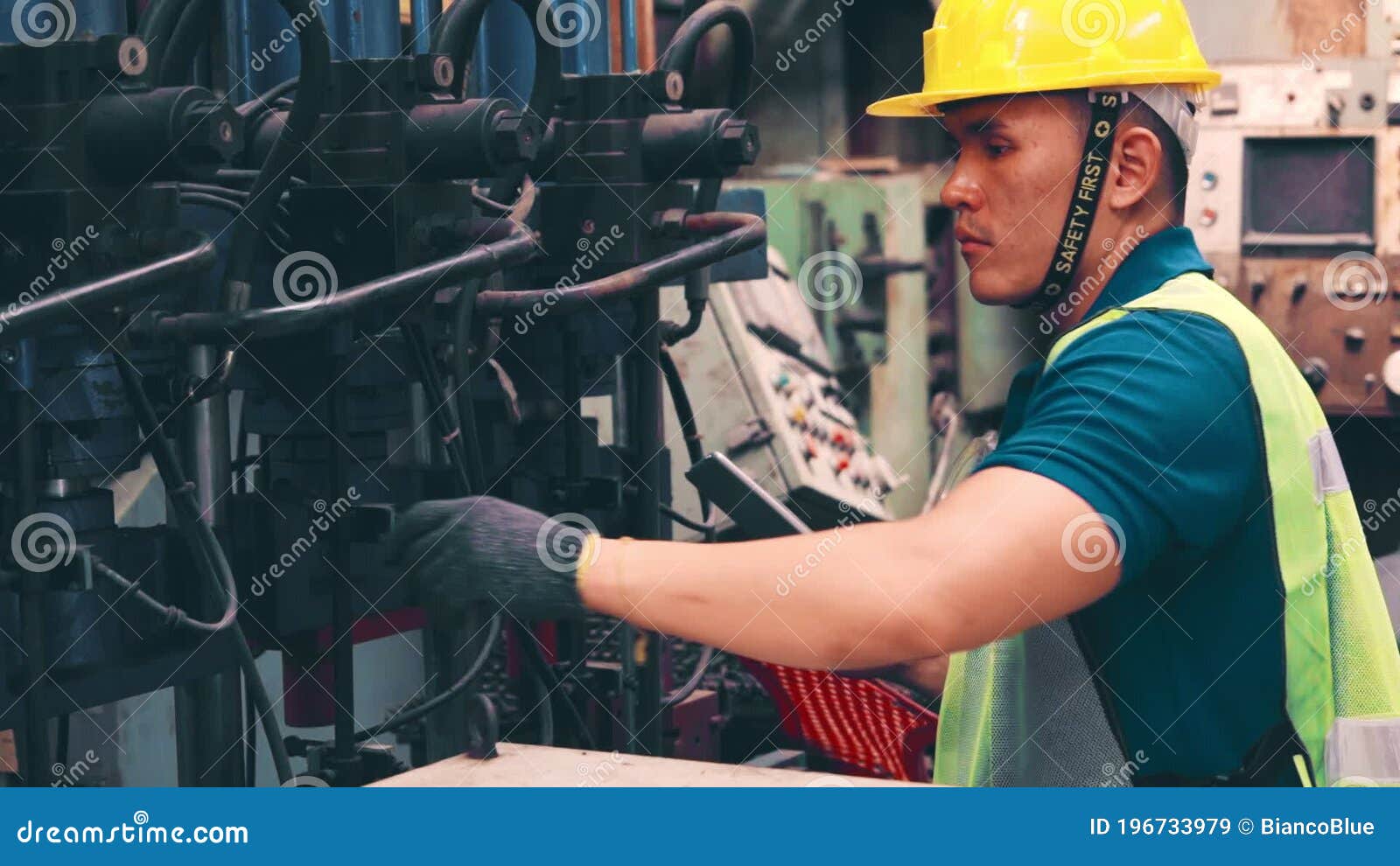 Smart Factory Worker Using Machine in Factory Workshop Stock Video ...