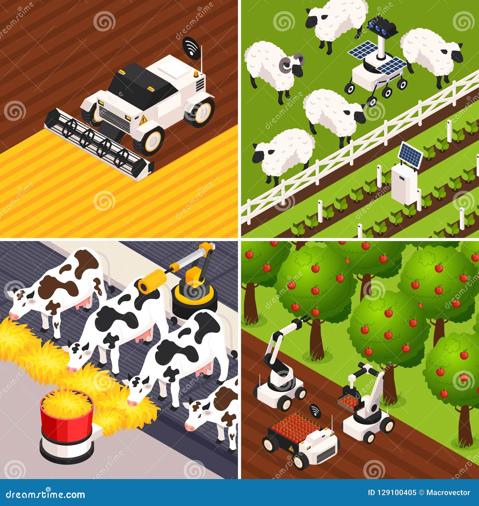 Set Smart Farm With Drone, Location And Tree, Control Farming System ...