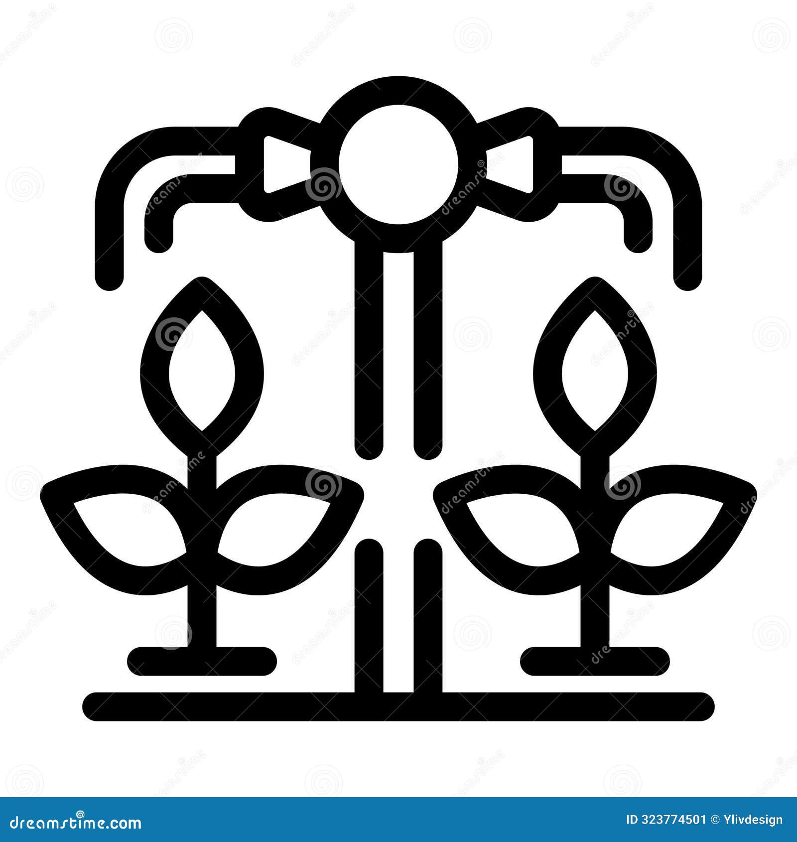 Smart Farm Drip Irrigation System Watering Crops Icon Stock Vector ...