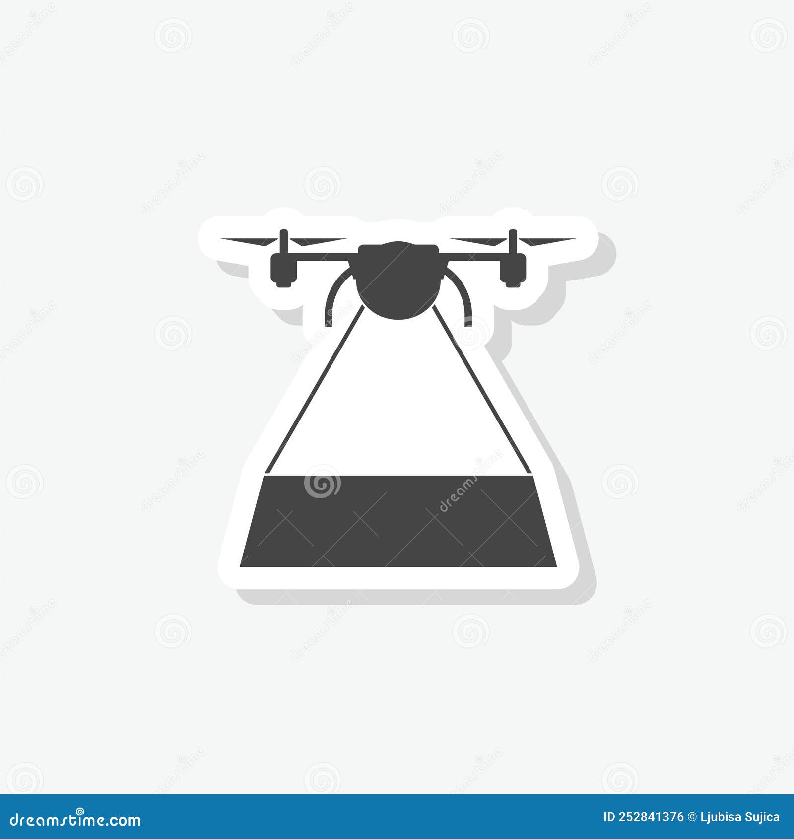 Smart Farm with Drone Control Sticker Icon Stock Vector - Illustration ...