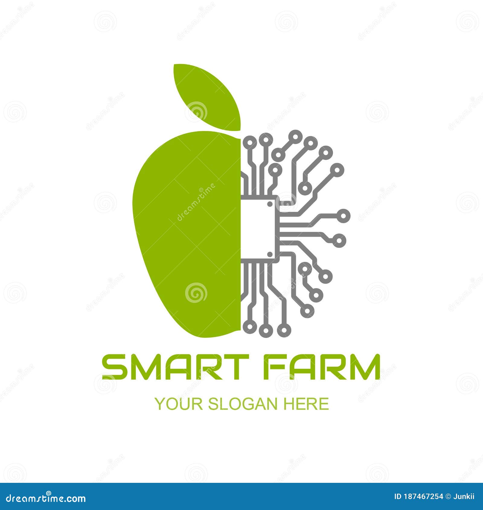 Smart Farm Logo Flat Vector Design Isolated on White Background Stock ...