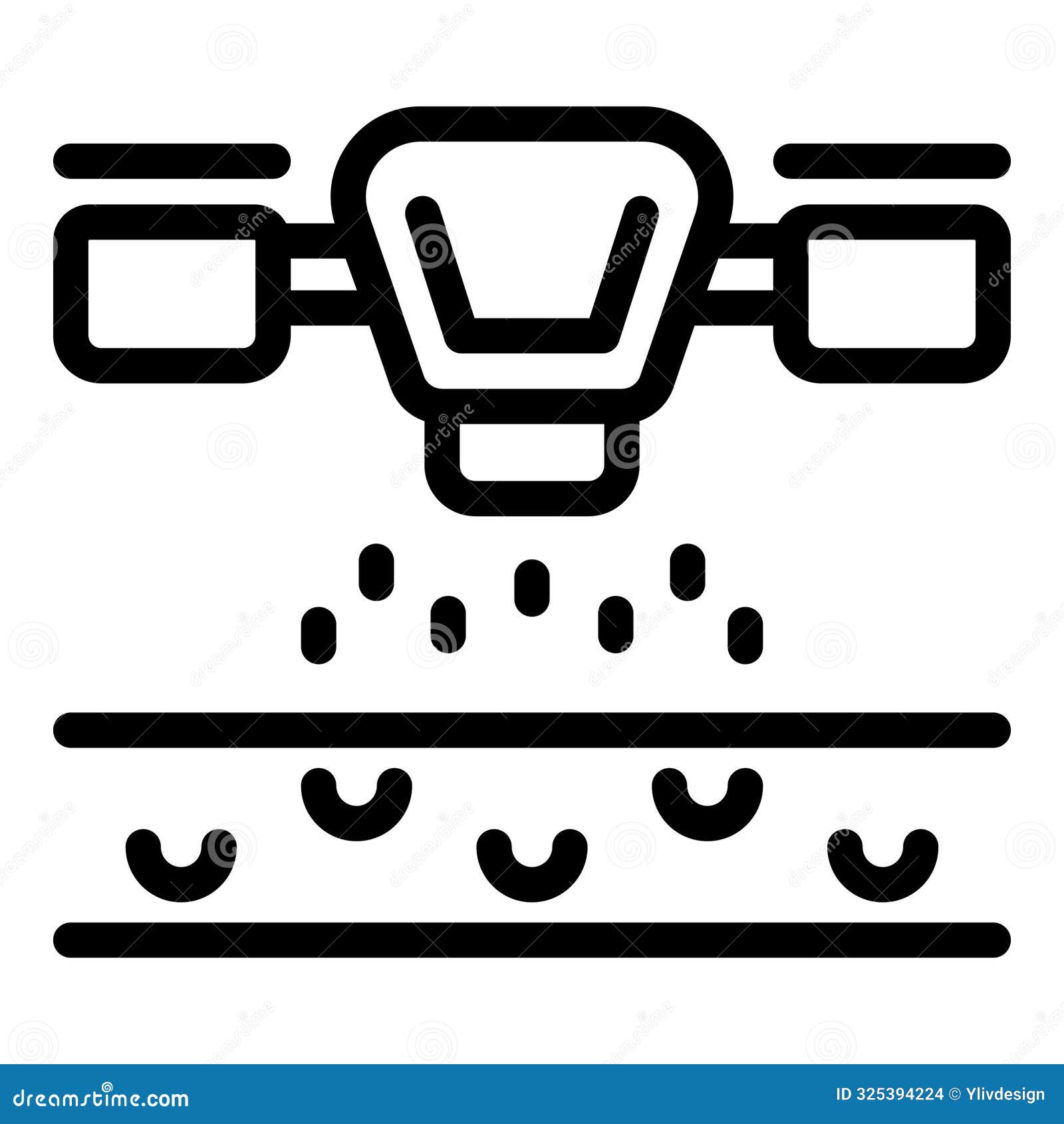 Smart Farm Seeder Machine Seeding Crops Icon Stock Illustration ...