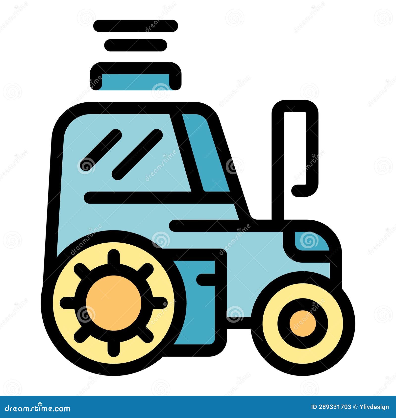 Smart Farm Tractor Icon Vector Flat Stock Illustration - Illustration ...