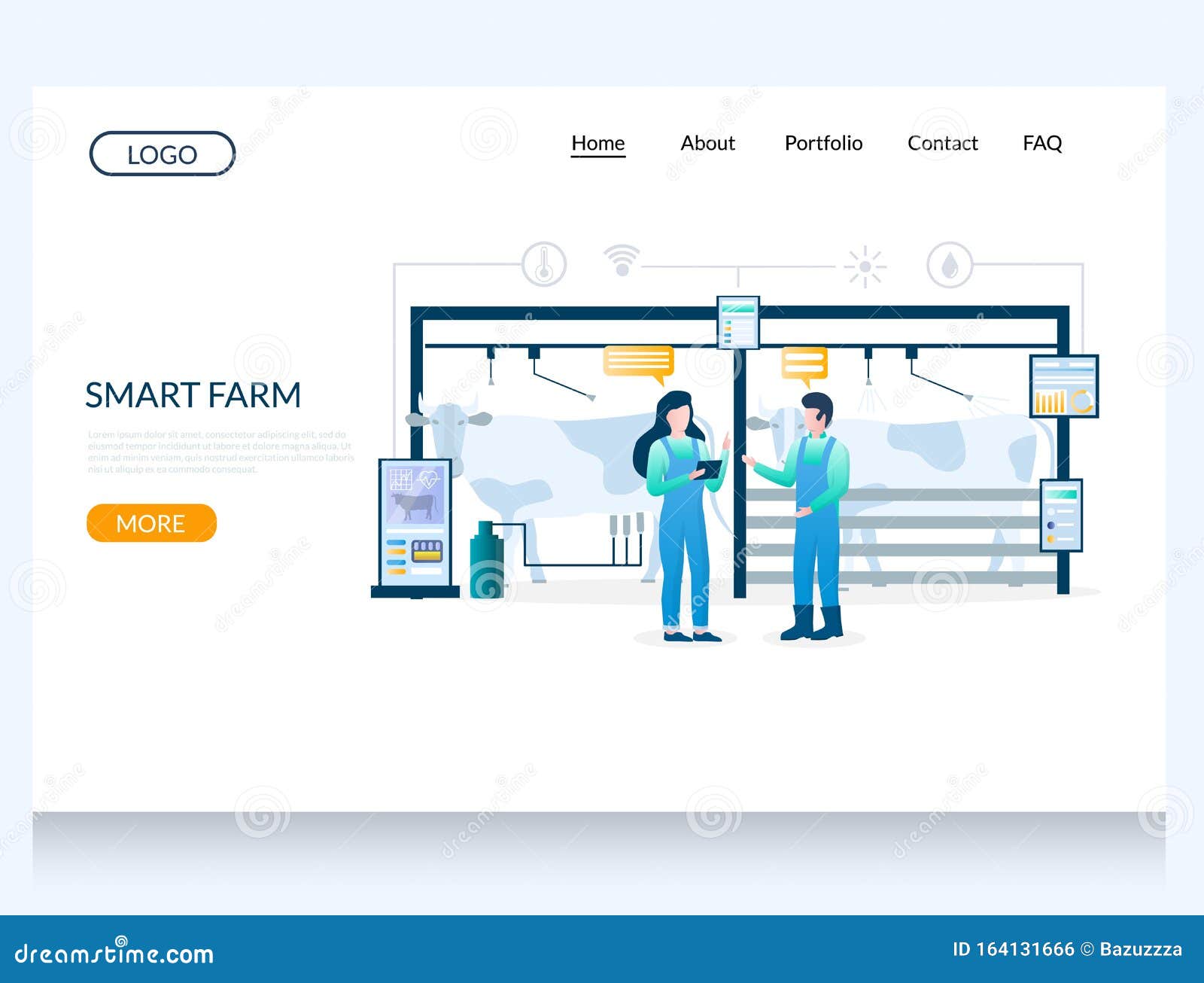 Smart Farm Vector Website Landing Page Design Template Stock Vector ...