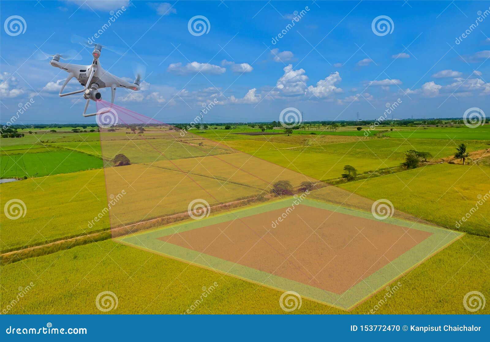 Smart Farmer Use Drone for Various Fields. Drone for Agriculture and ...