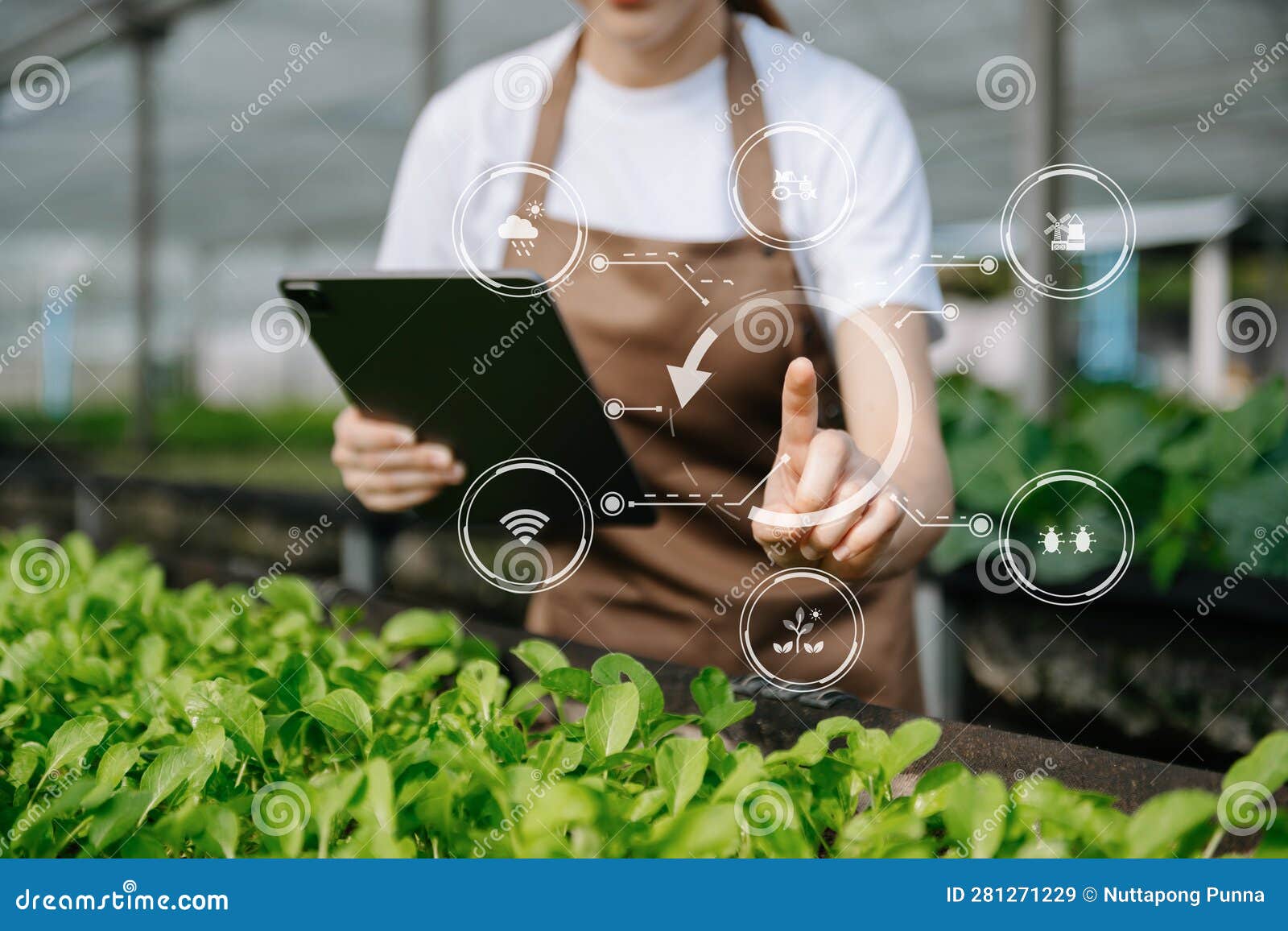 Smart Farmer Using Application by Tablet Concepts Modern Agricultural ...