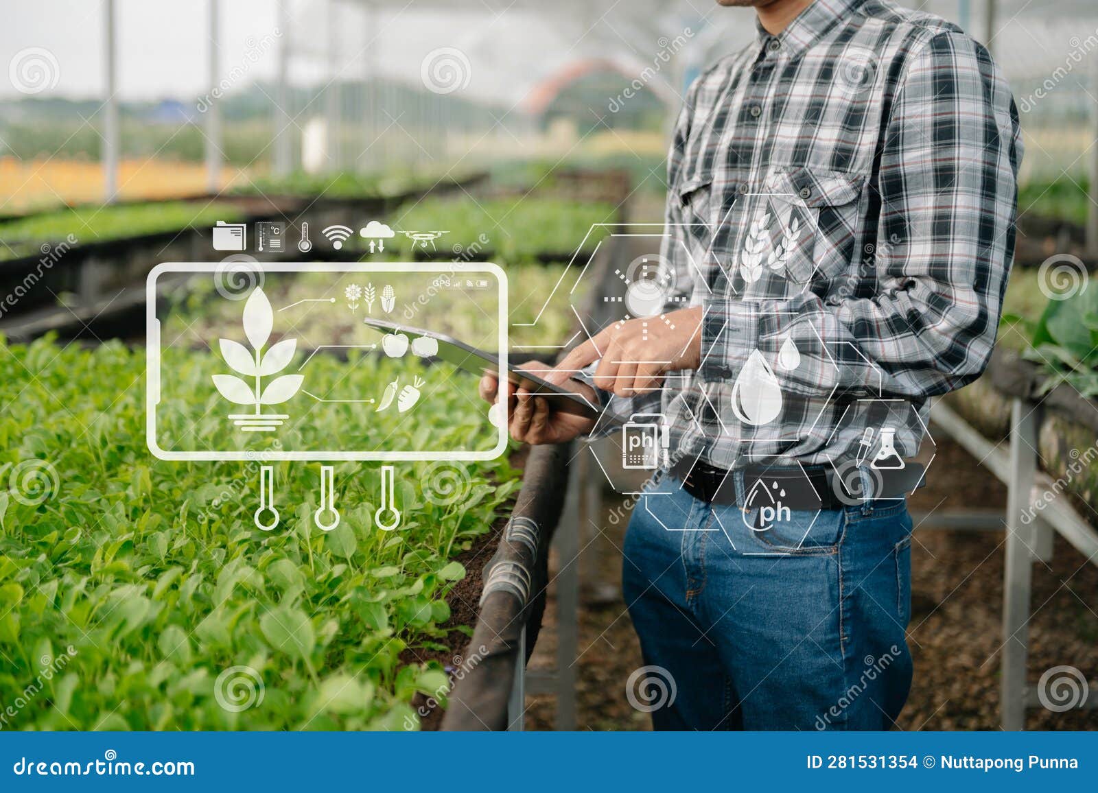 Smart Farmer Using Application by Tablet Concepts Modern Agricultural ...
