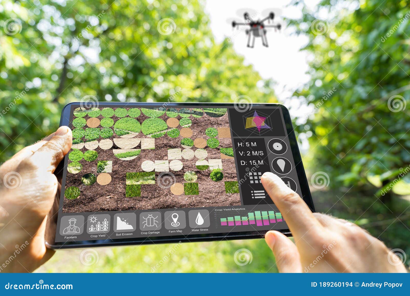 Smart Farming Digital Technology Agriculture App Stock Photo - Image of ...