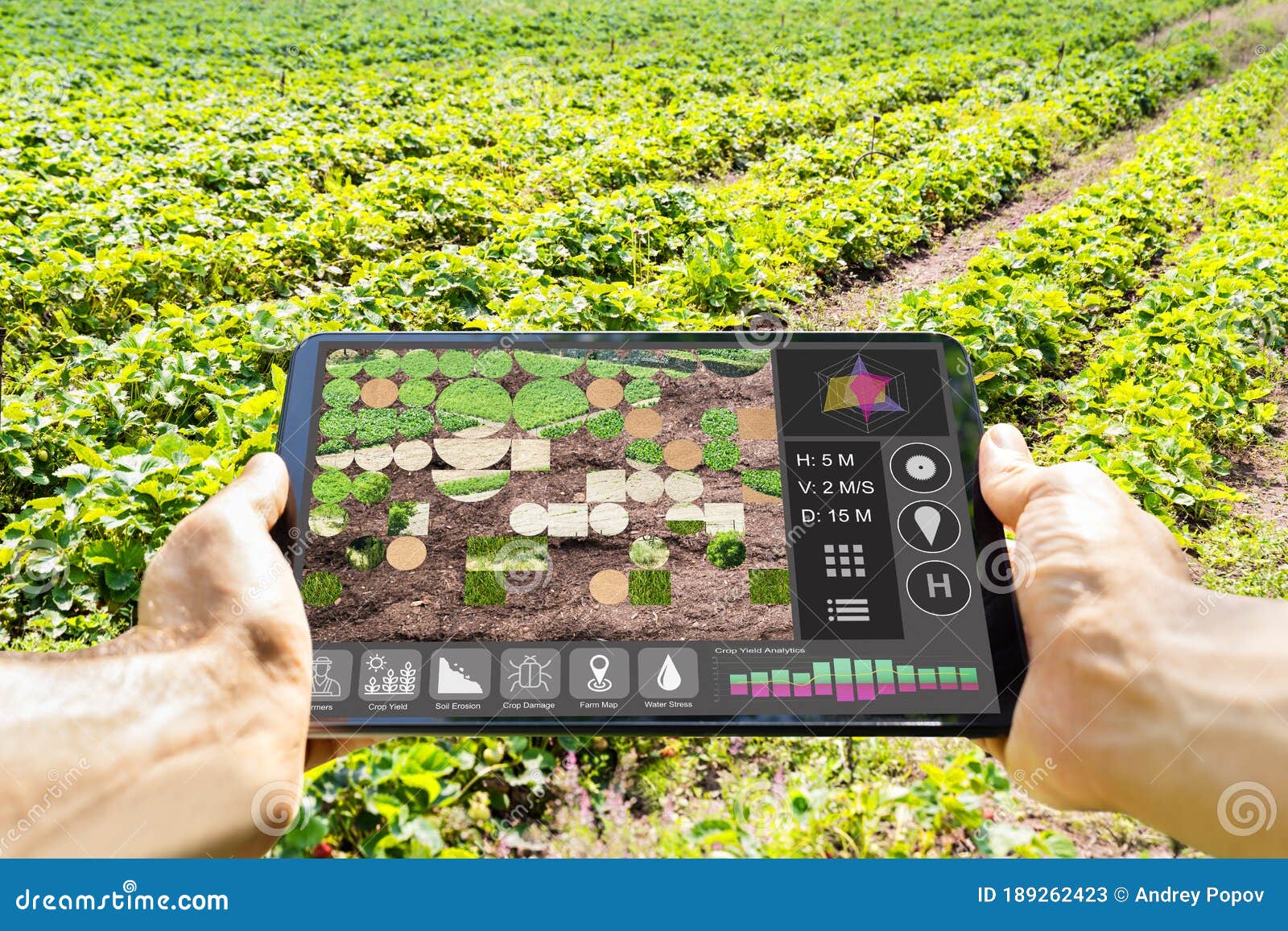 Smart Farming Digital Technology Agriculture App Stock Image - Image of ...