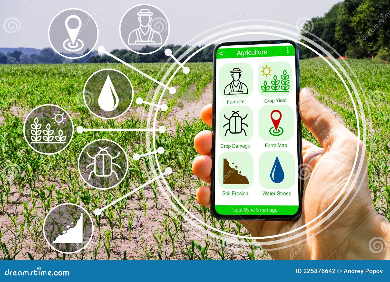 Smart Farming Digital Technology Agriculture App Stock Photo - Image of ...