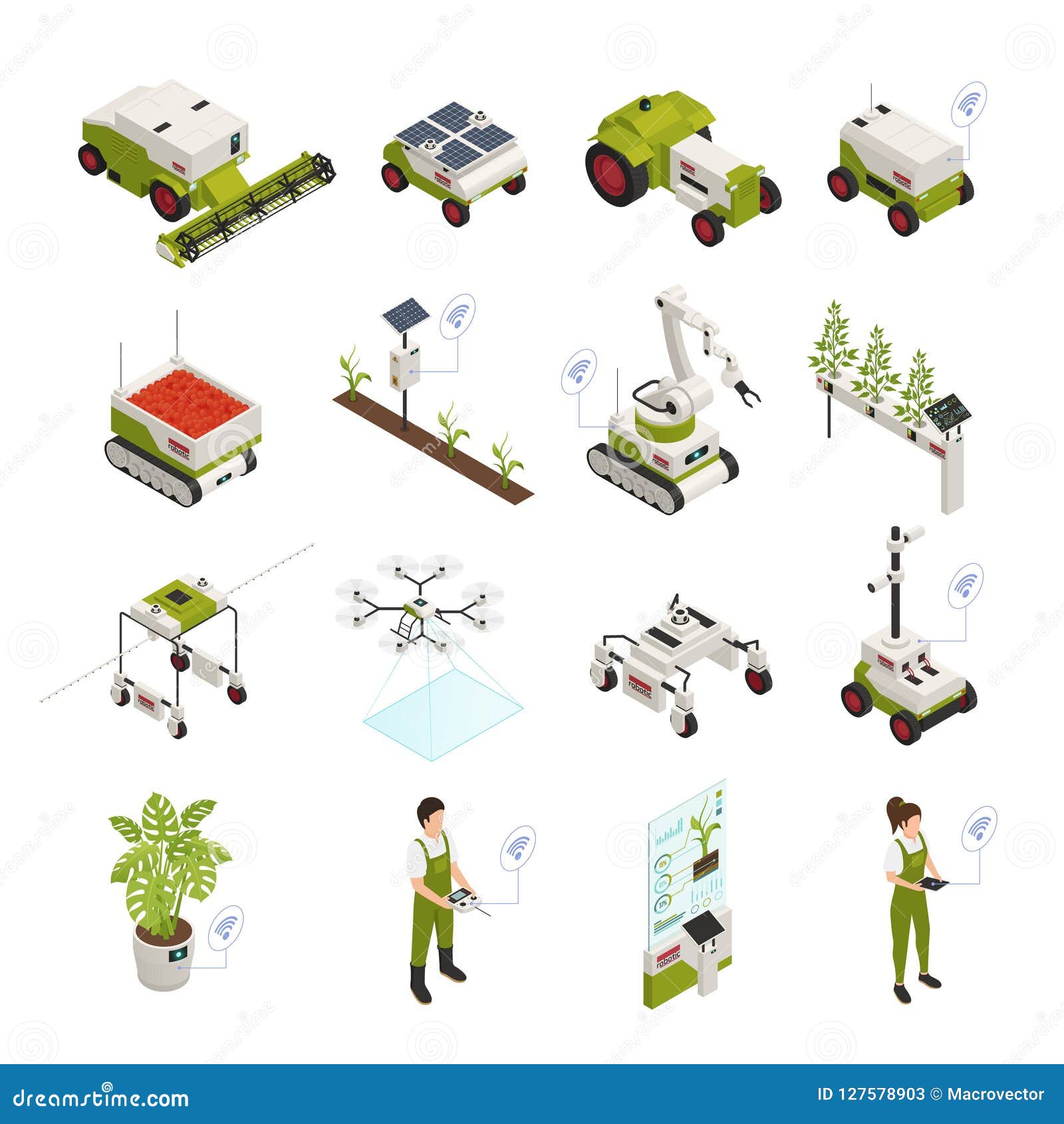 Smart Farming Icon Set stock vector. Illustration of decorative - 127578903