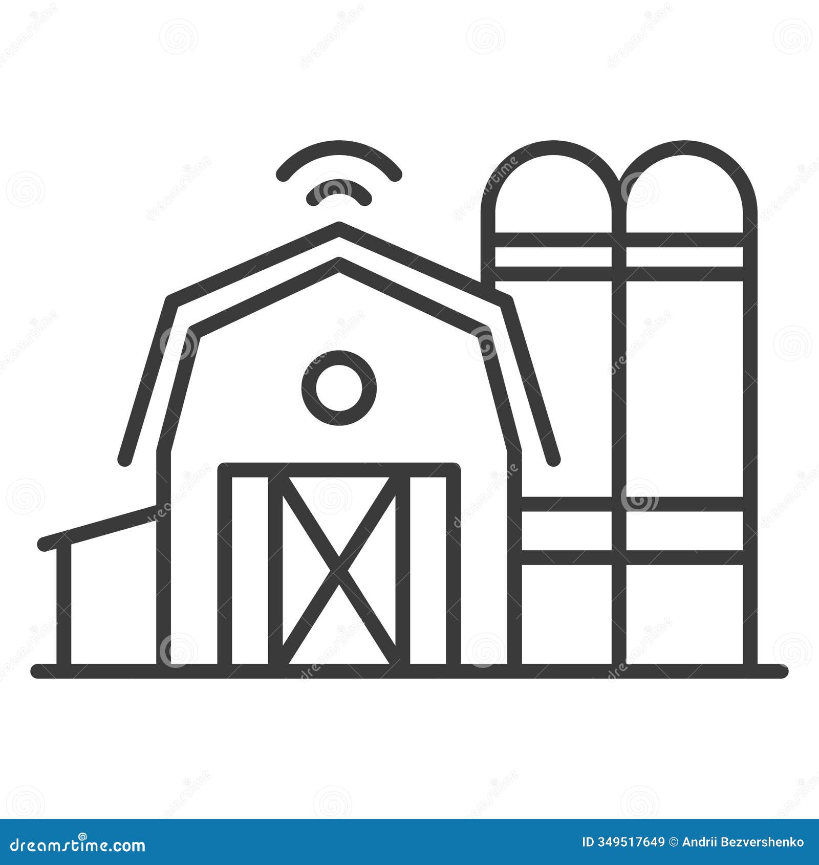Smart Farming Processing Facility Icon In Line Design. Farming ...