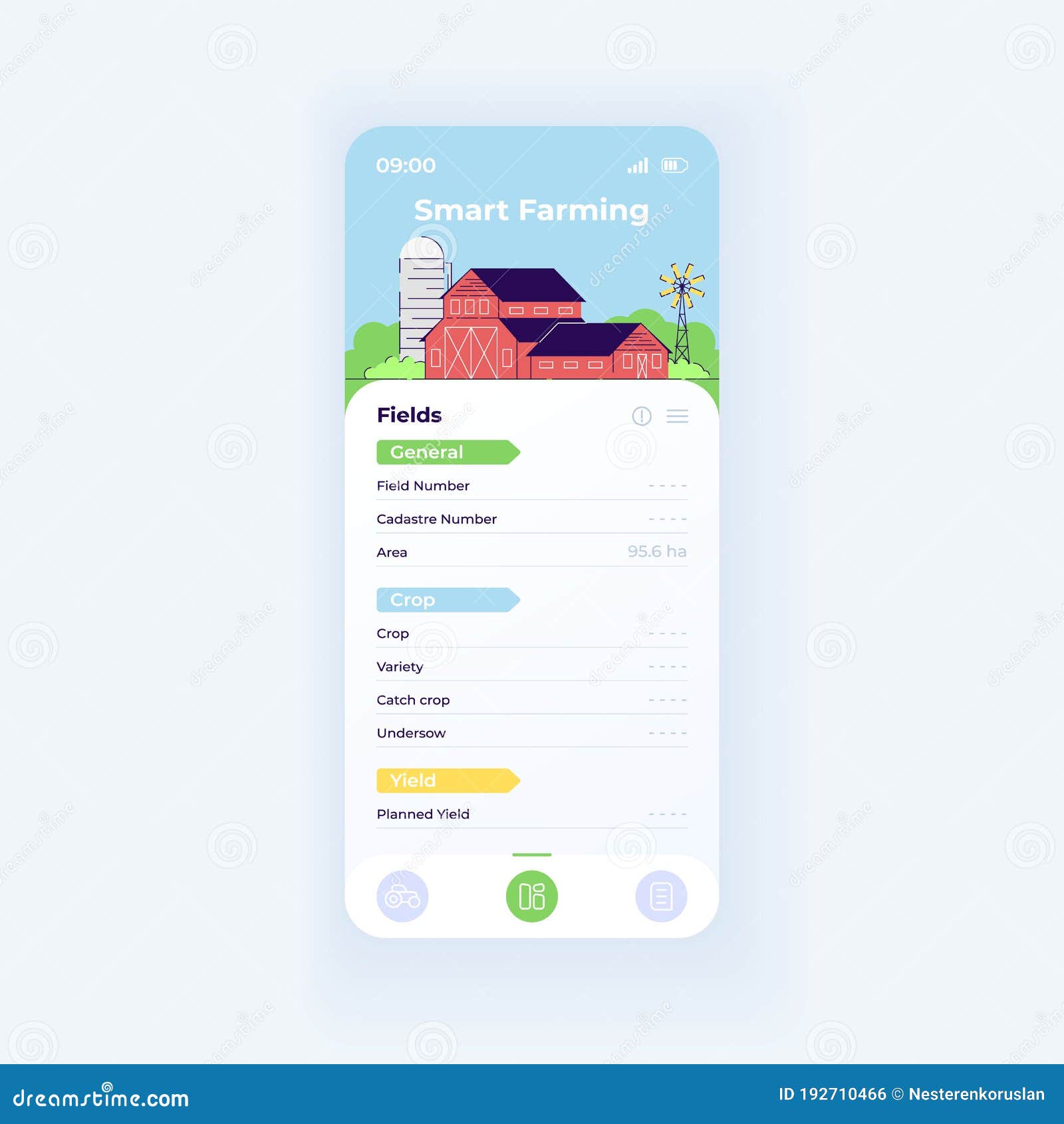 Smart Farming Smartphone Interface Vector Template Stock Vector ...