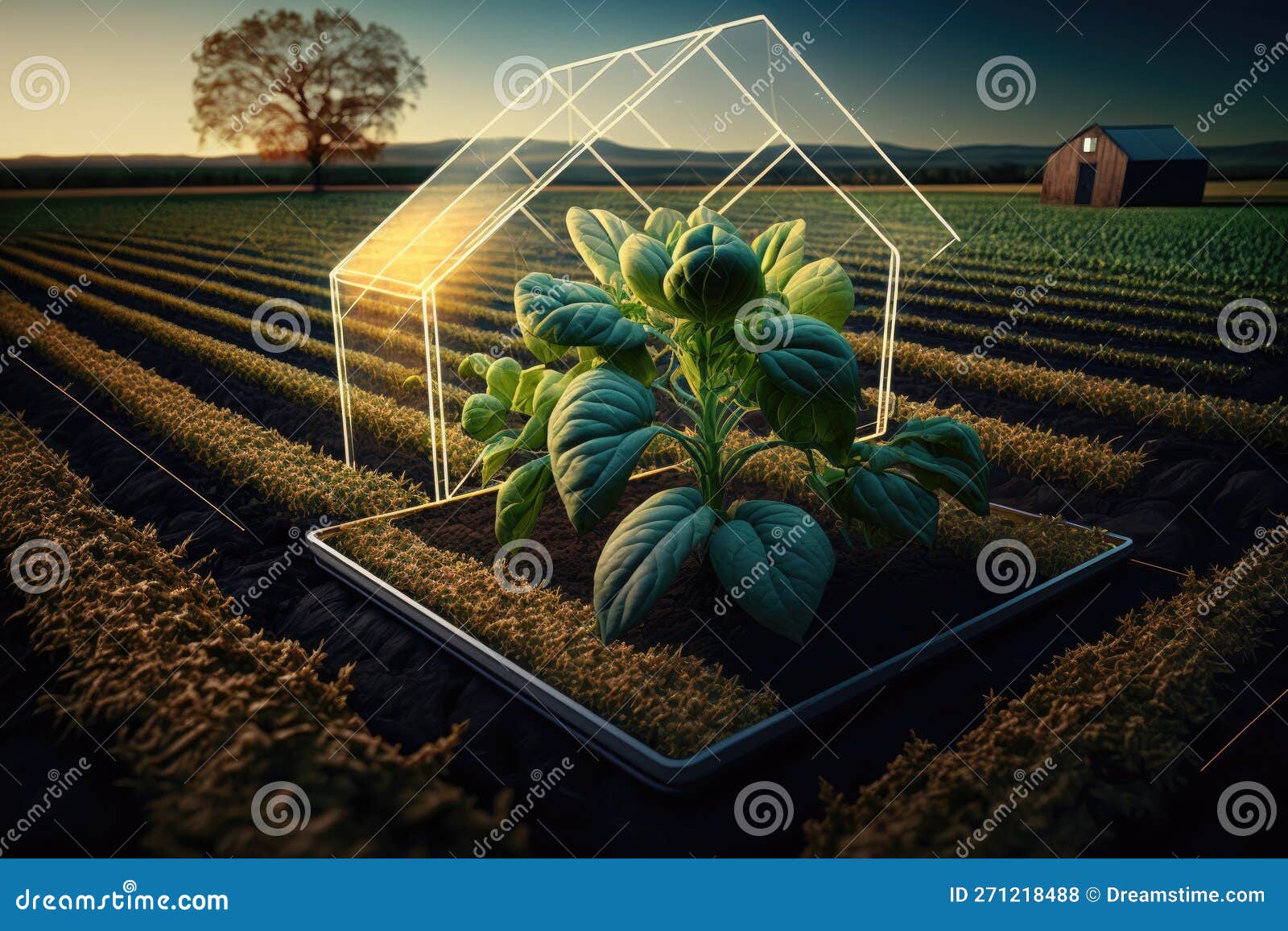 Smart Farming and Sustainable Advanced Technology Stock Illustration ...