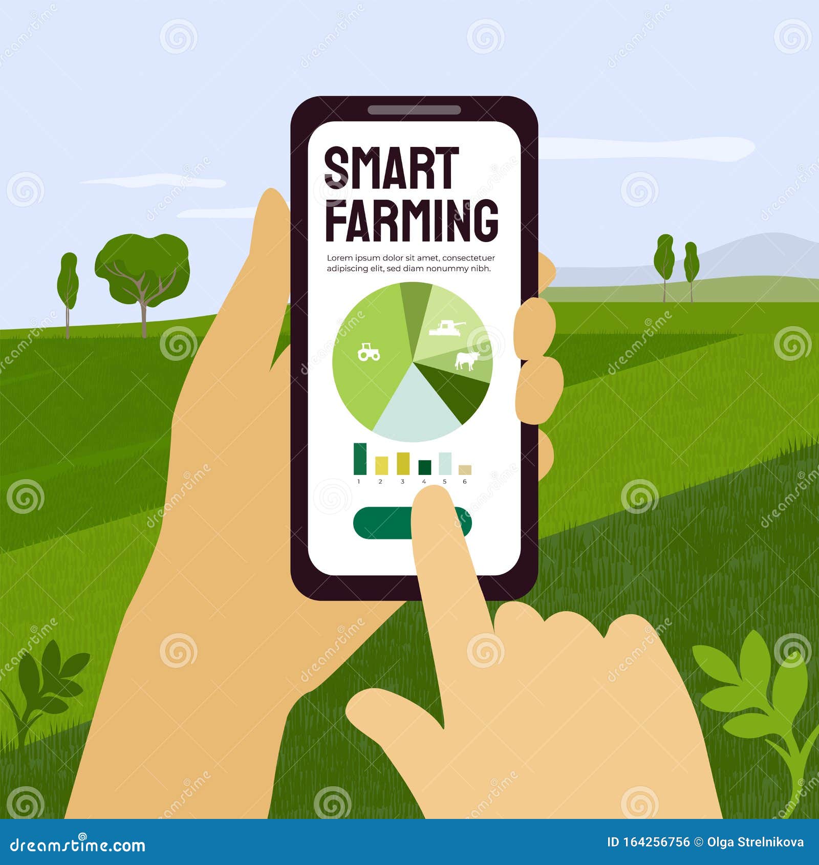 Smart Farming Template. Innovation Technology in Agriculture. Stock ...