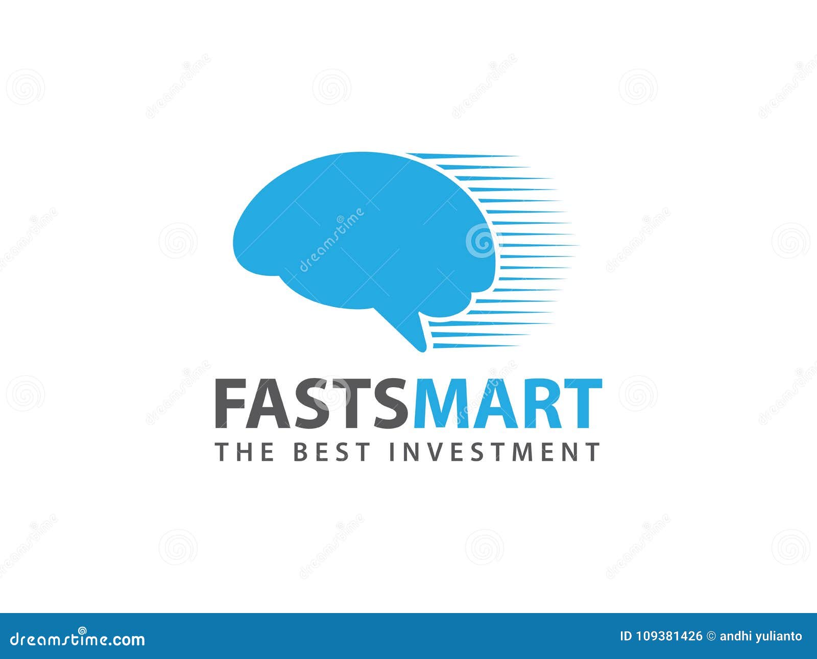 Smart and Fast Thinker Brain Vector Logo Design Stock Vector ...