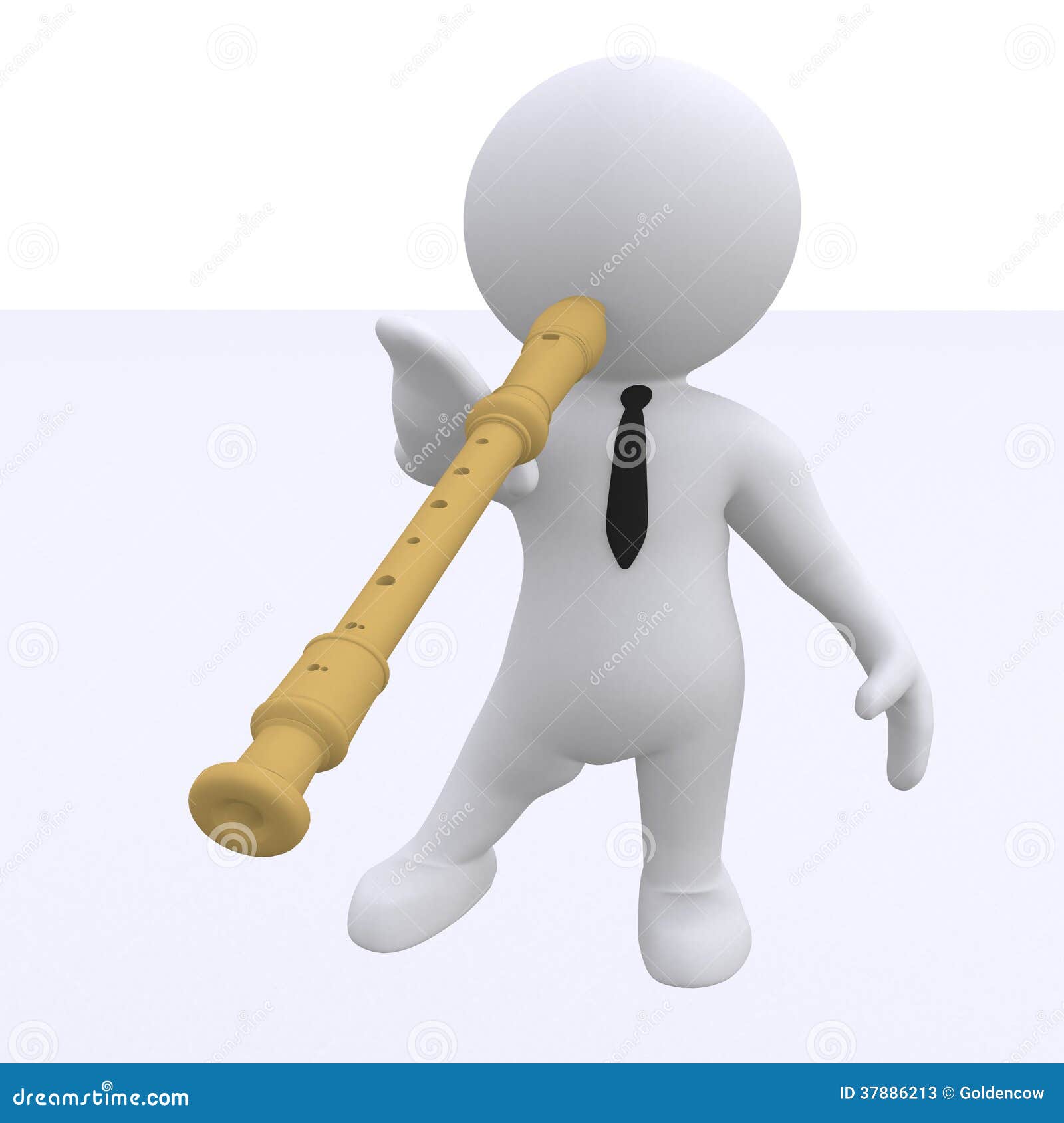 Smart figure with flute stock illustration. Illustration of flute ...