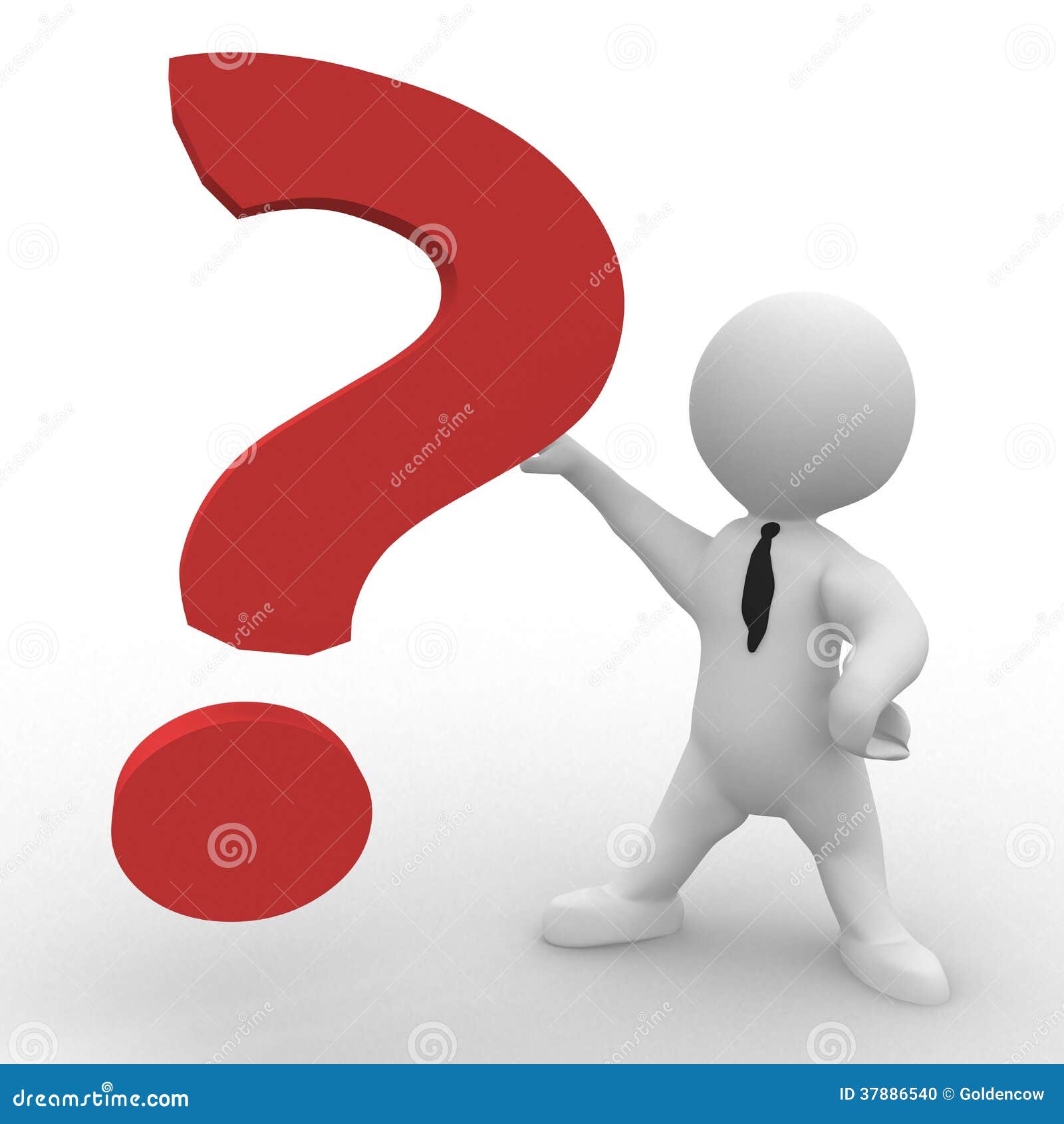 Smart Figure with Question Mark Stock Illustration - Illustration of ...