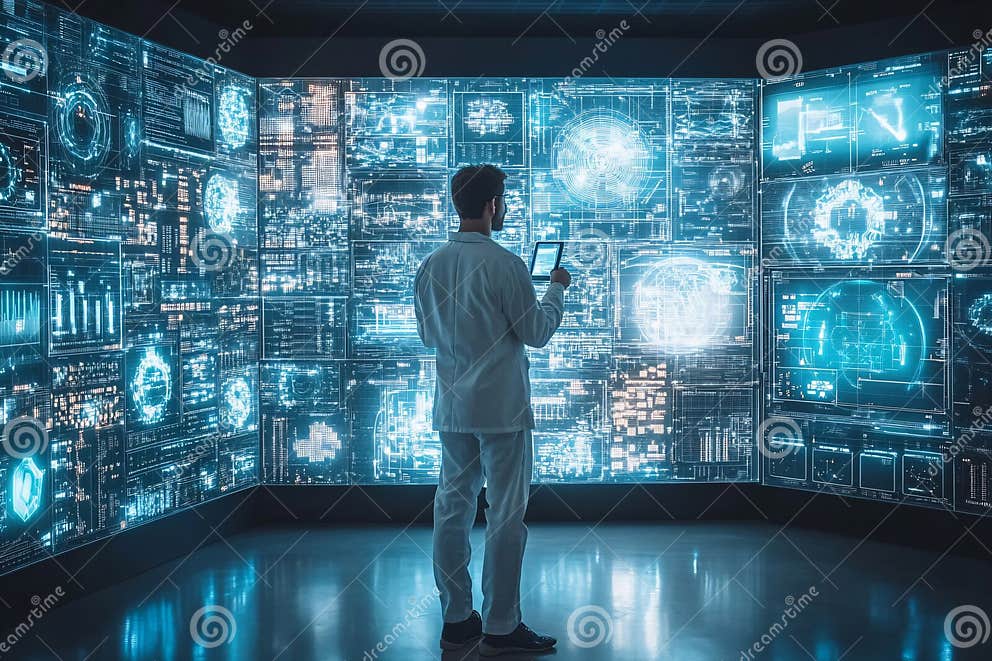 Smart Financial Analytics Working at Modern Office with Big Data ...