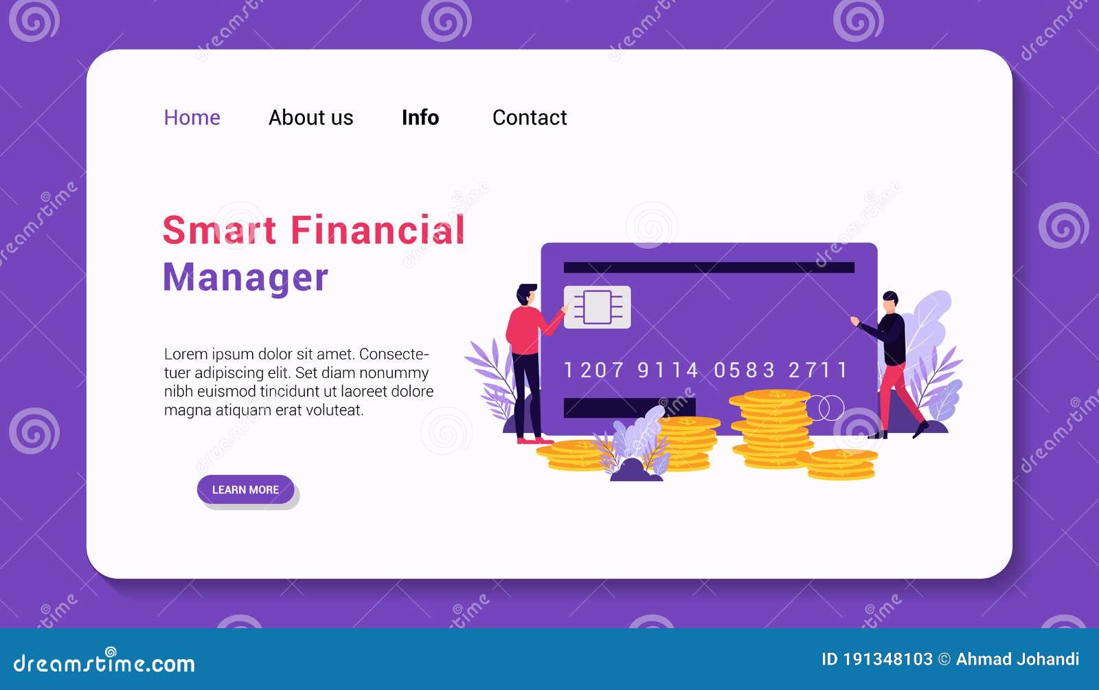Smart Financial Manager Landing Page Template Graphic Design ...