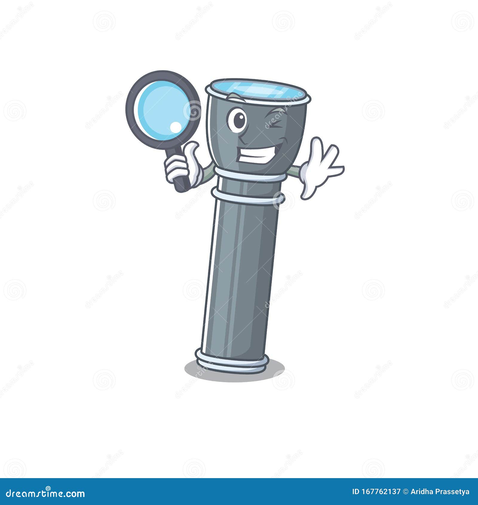 Smart Flashlight Scroll Detective Cartoon Character Design Stock Vector ...