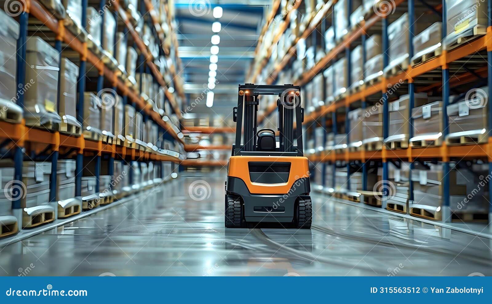 Smart Forklift Streamlines Warehouse Ops. Concept Warehouse Efficiency, Technology Integration ...