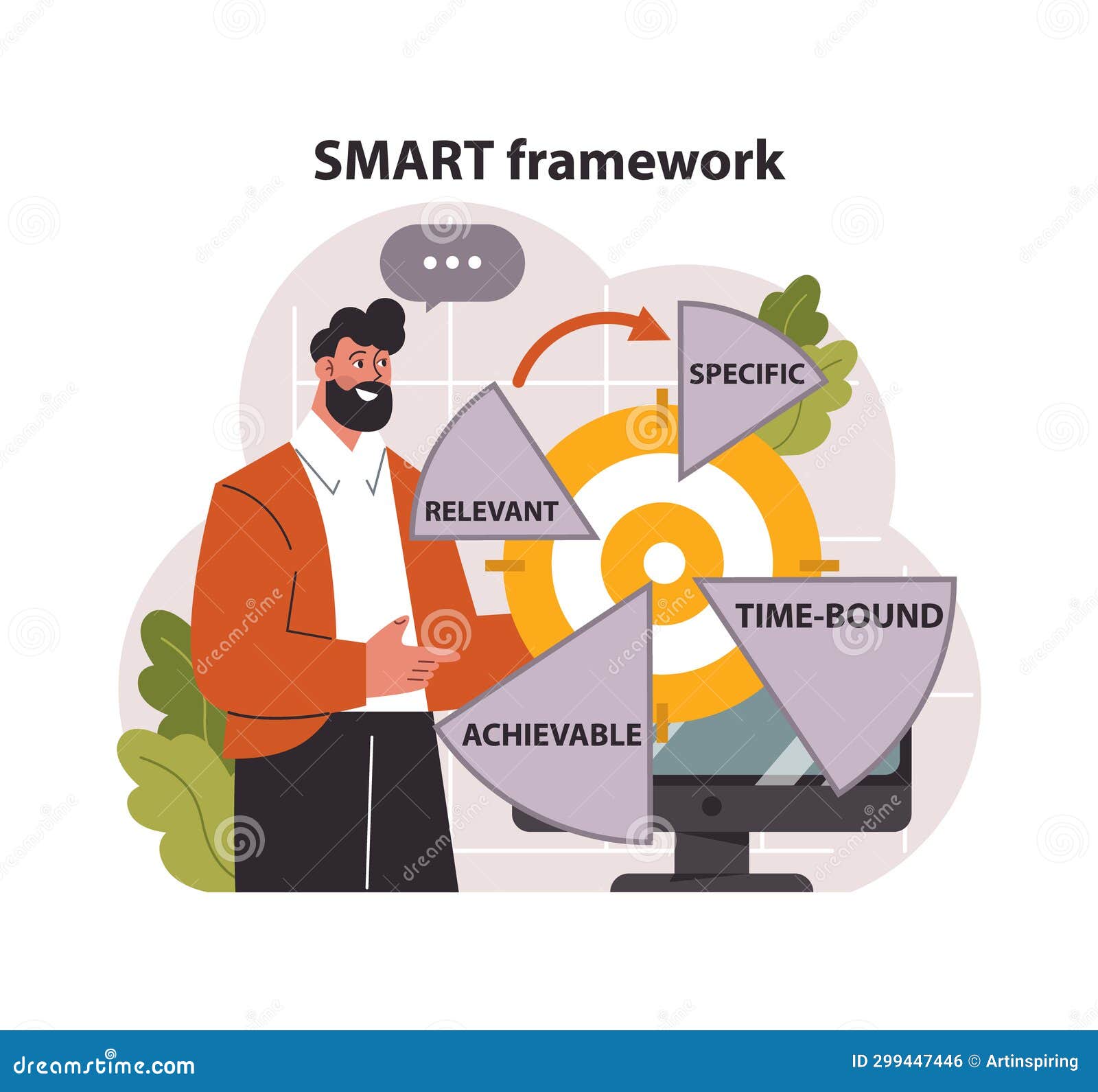 Smart Framework Concept Flat Vector Illustration Stock Illustration