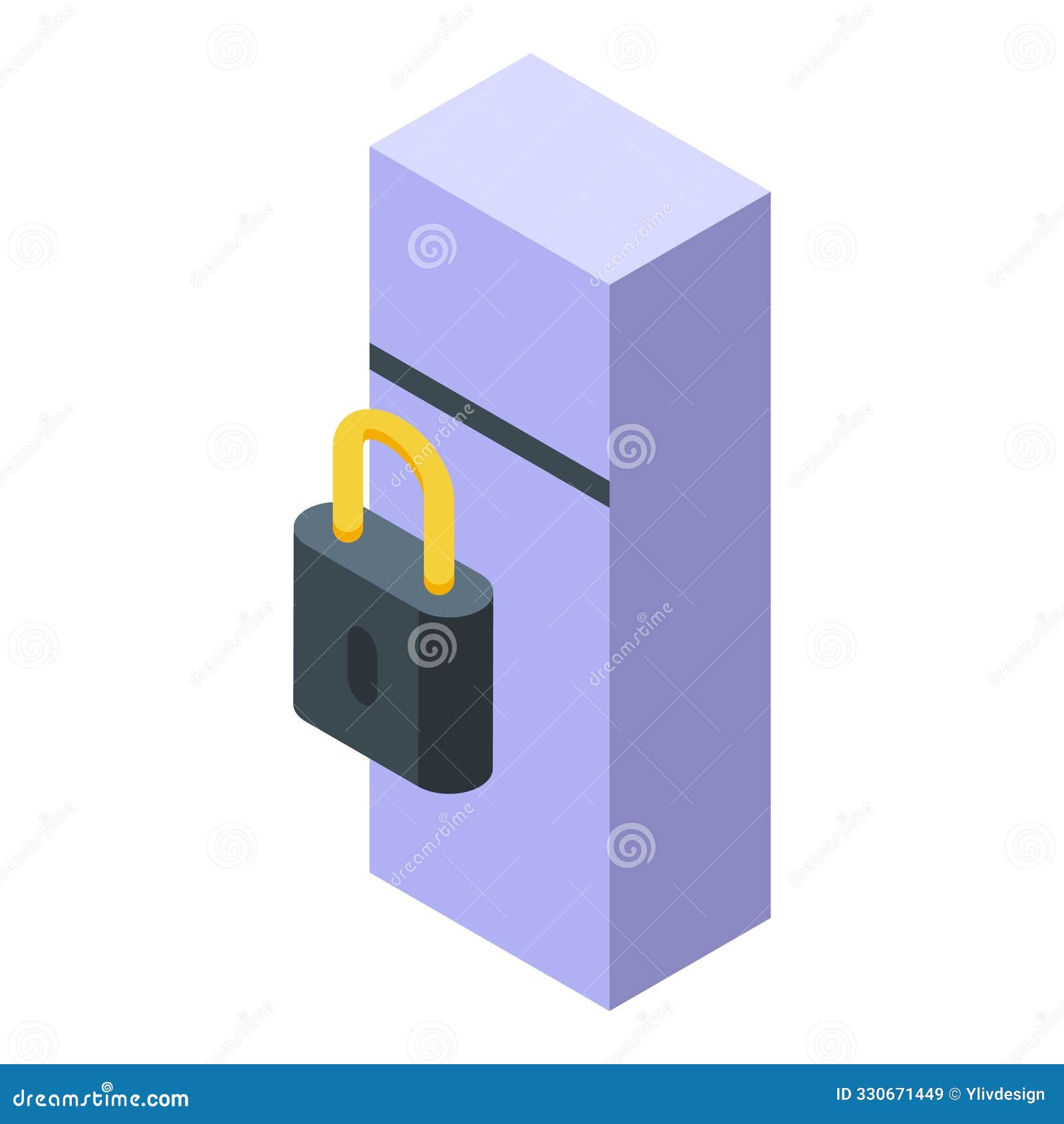 Smart Fridge Protecting Food Freshness with Digital Lock System Stock ...