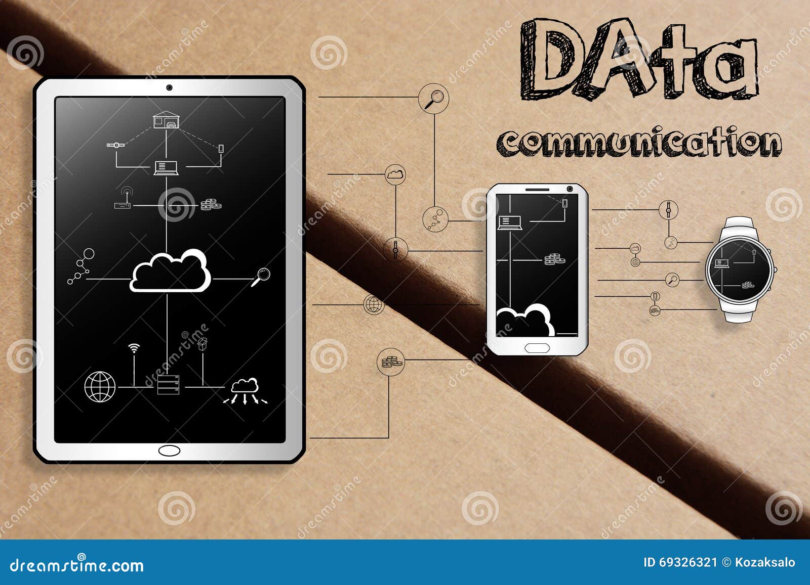 Smart Gadgets Data Communication Illustration Stock Illustration ...