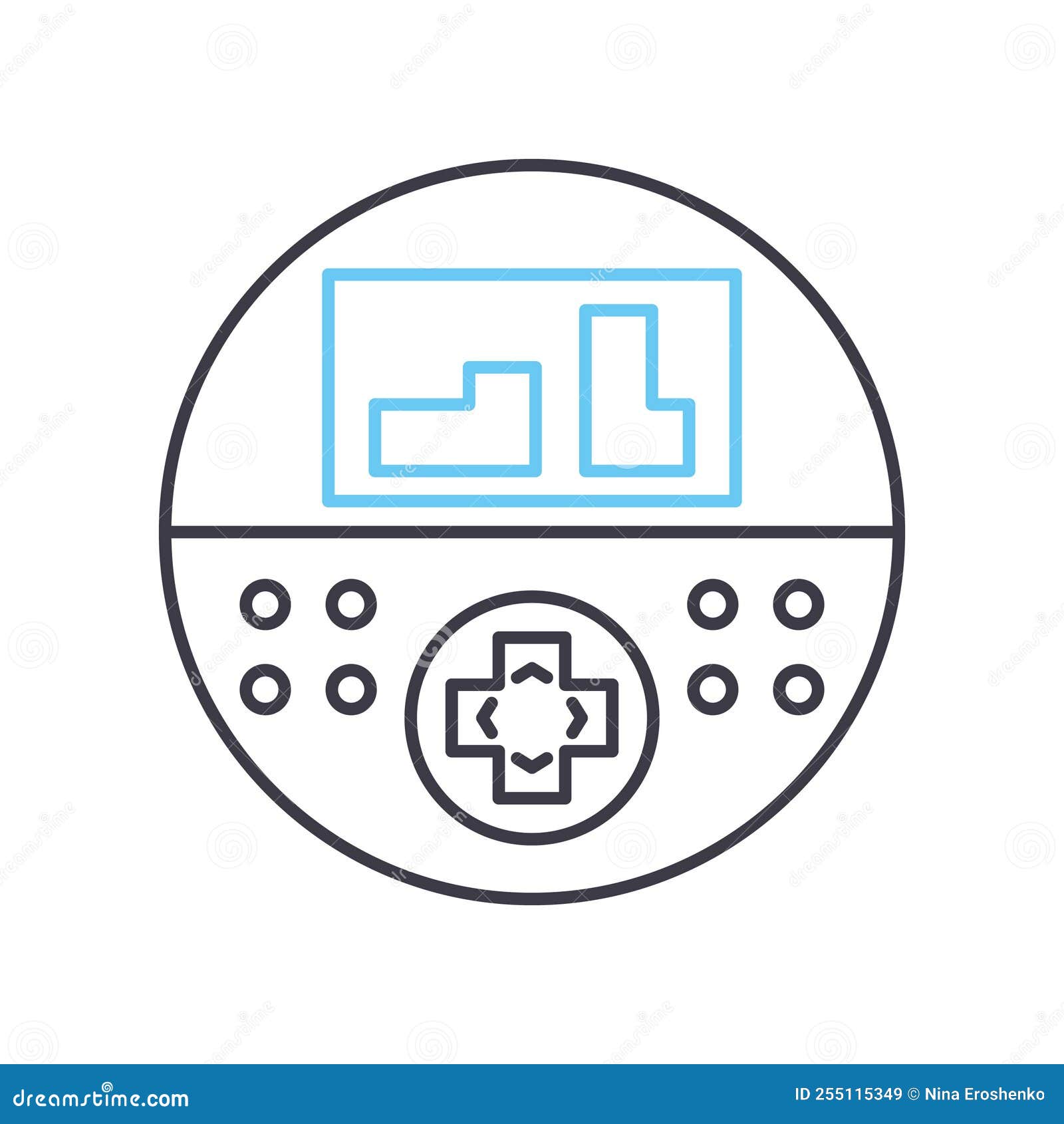 Smart Game Controller Line Icon, Outline Symbol, Vector Illustration ...