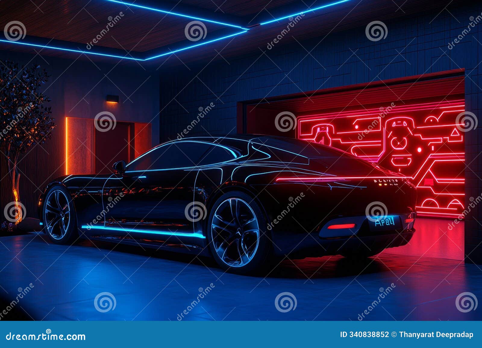Smart Garage Automation is Highlighted in a Futuristic Illustration of ...