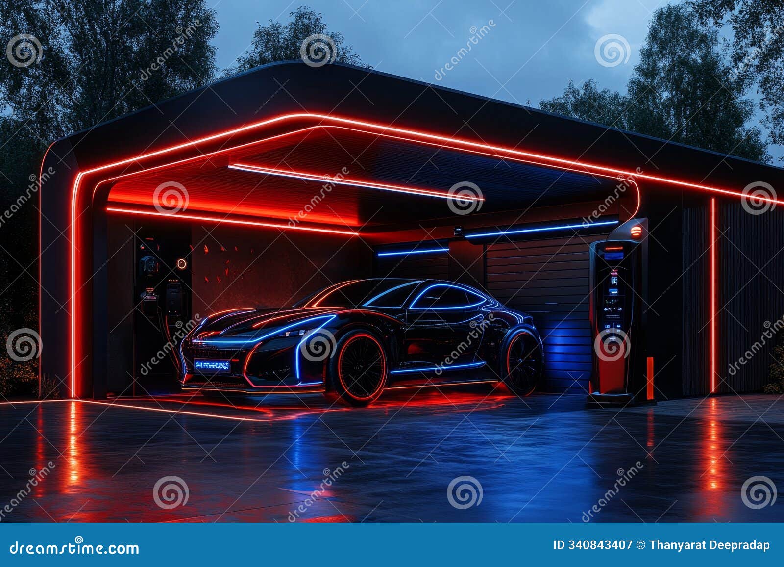 Smart Garage Automation is Highlighted in a Futuristic Illustration of ...